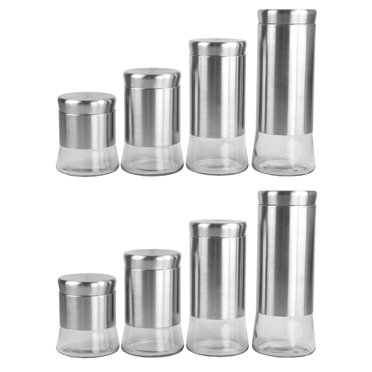 Home Basics 4 Piece Stainless Steel Canister Set - Walmart.com