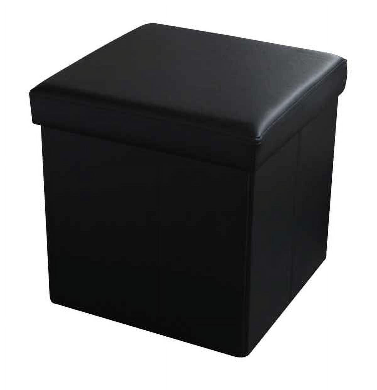 Home Basics Faux Leather Storage Cube, Black - Walmart.com