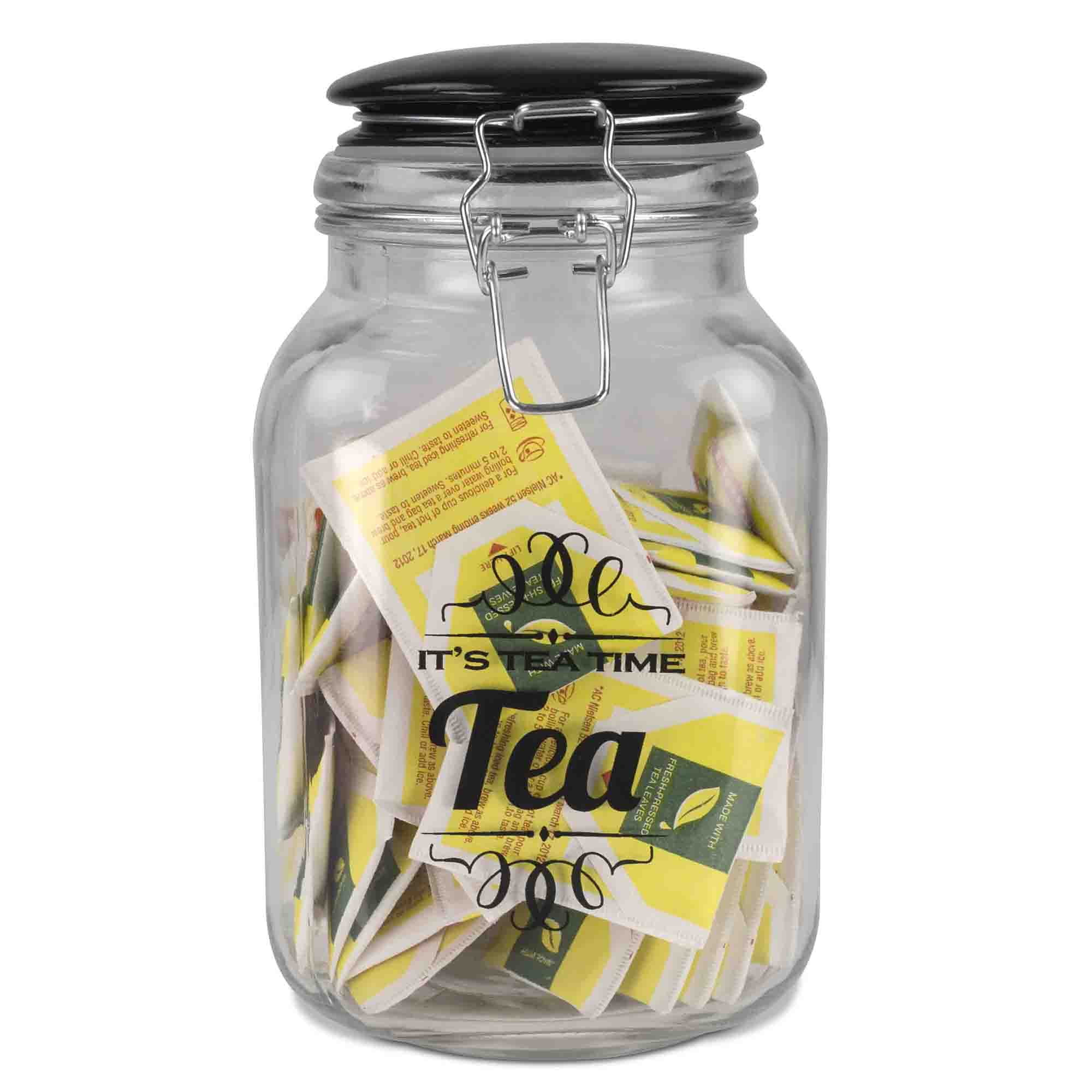 Home Basics Glass Jar with Ceramic Flip Lid Top - Walmart.com
