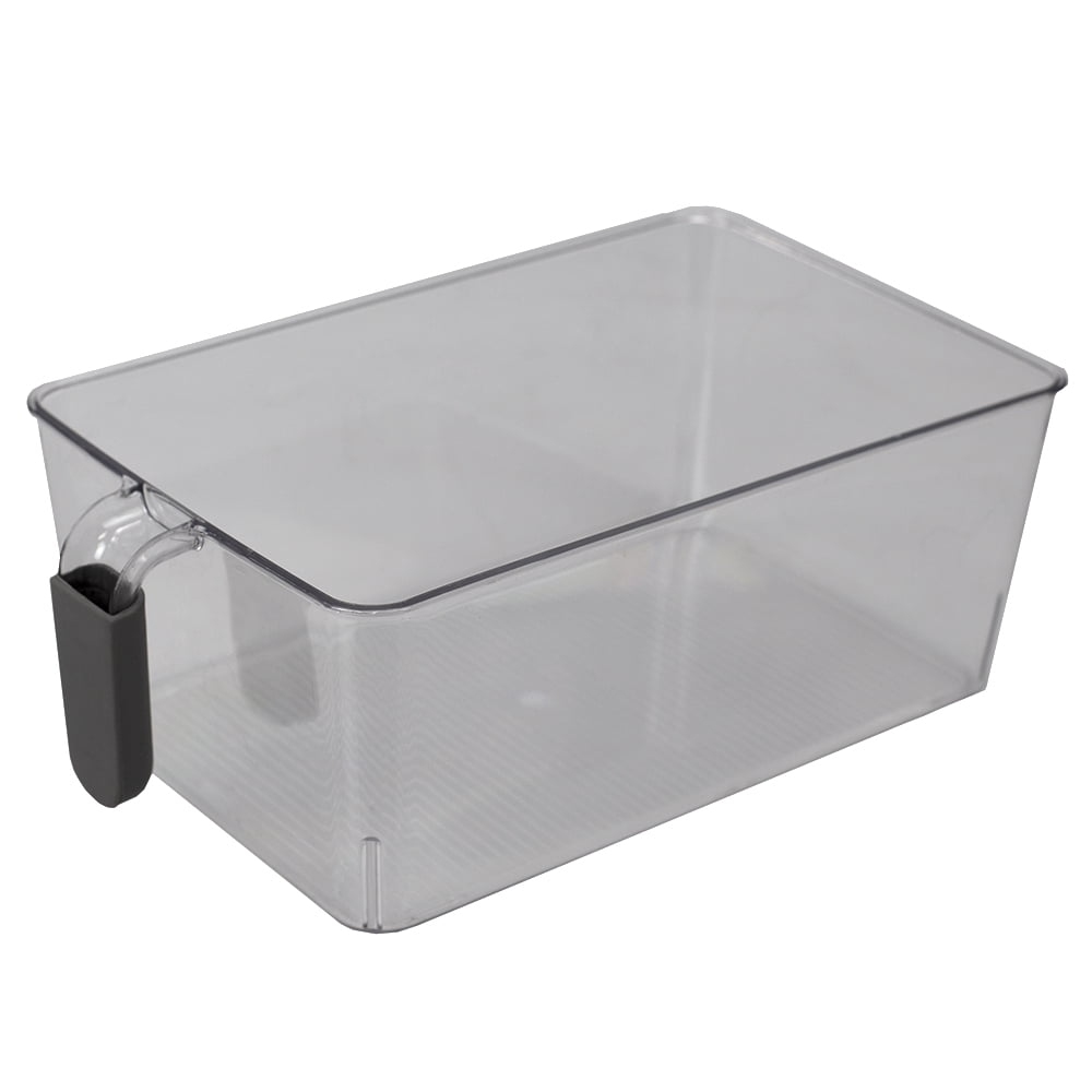 Home Basics Large Pull-Out Plastic Storage Bin with Soft Grip Handle ...