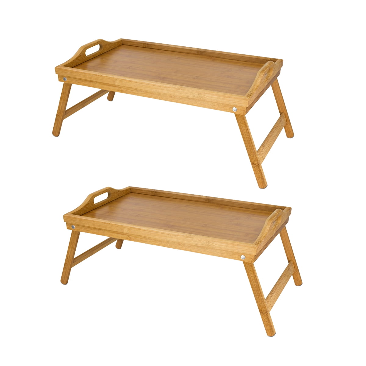 Home Basics Multi-Purpose Folding Bamboo Bed Tray with Cut-out Handles ...