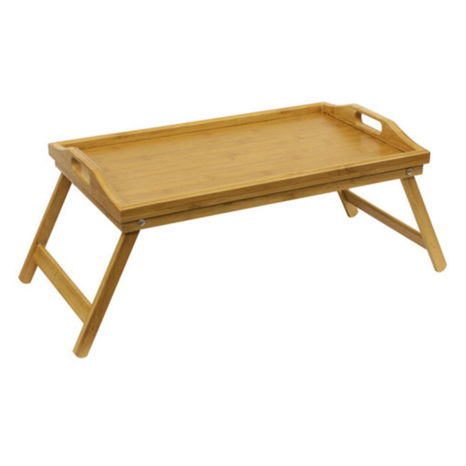 Home Basics Multi-Purpose Folding Bamboo Bed Tray with Cut-out Handles ...