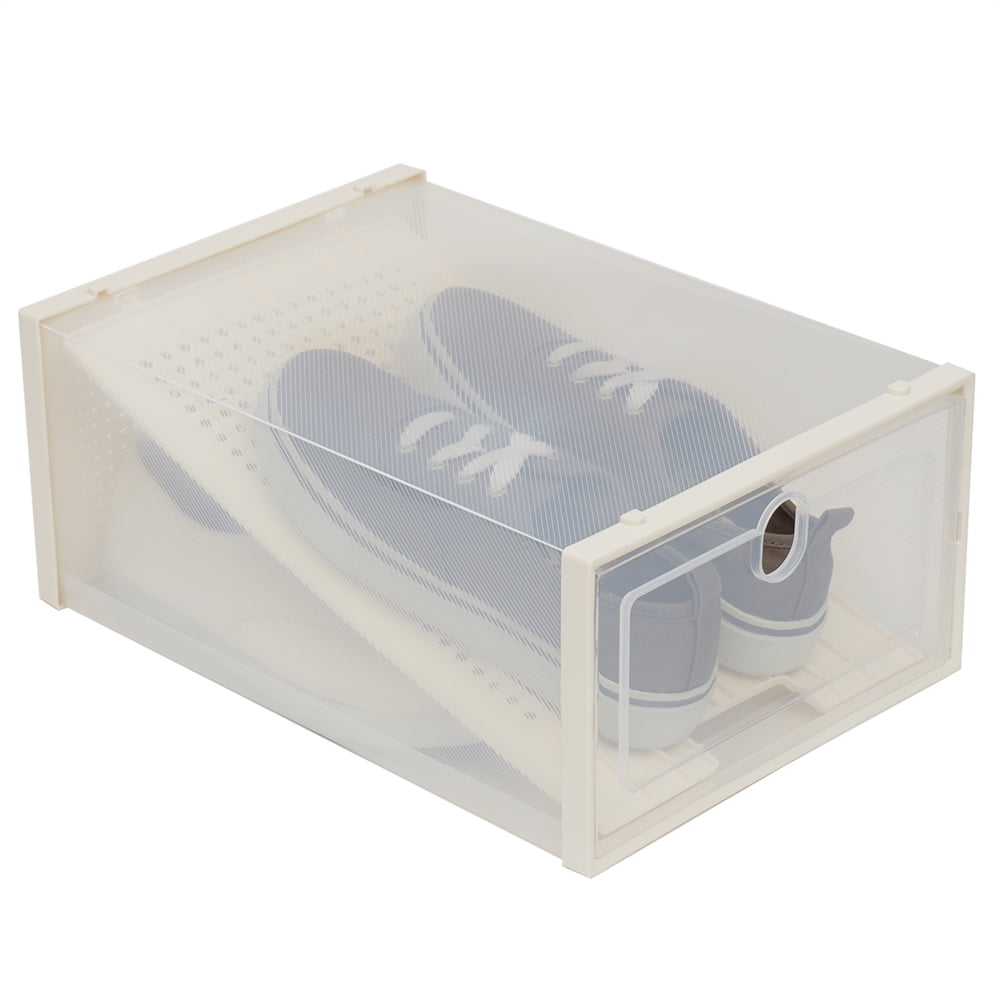 Home Basics Stackable Shoe Box Containers with Divider, Plastic 2 Pair ...