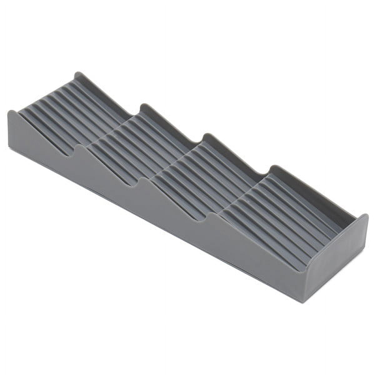 Home Basics Plastic Compact Kitchen Drawer Flatware Organizer, Grey ...