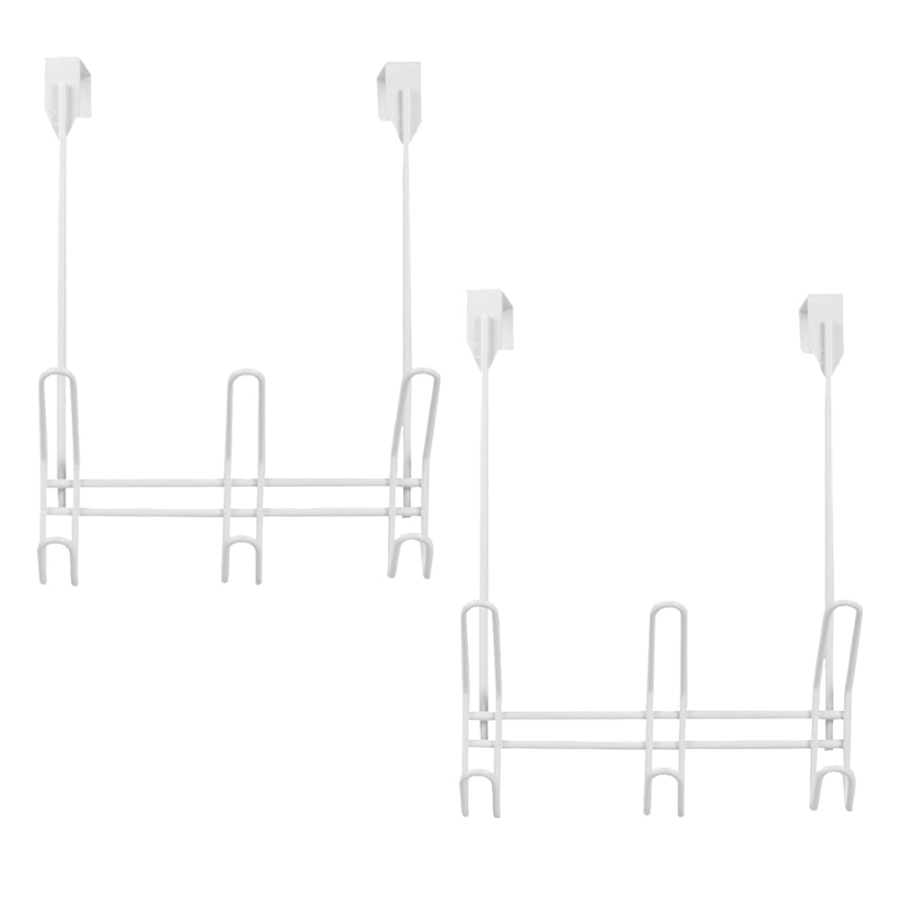 Home Basics Steel 3 Hook Over-The-Door Hanging Rack, White (2 Pack ...