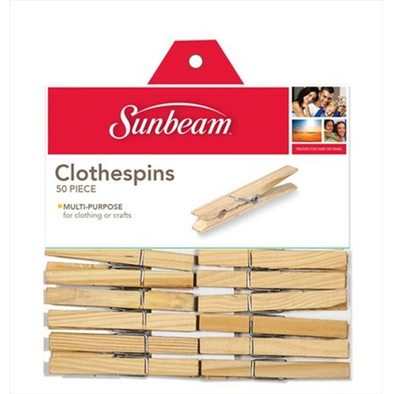 Home Basics Sunbeam 50-Piece Wooden Clothespin - Walmart.com
