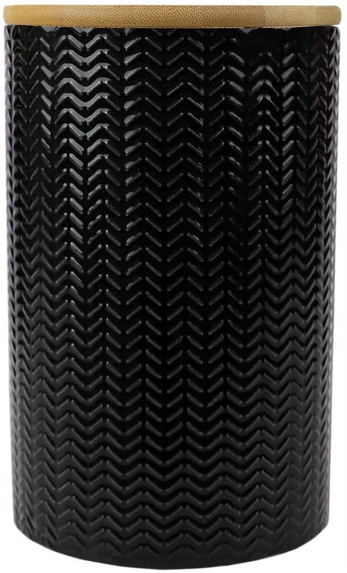 Home Basics Wave Large Ceramic Canister, Black - Walmart.com