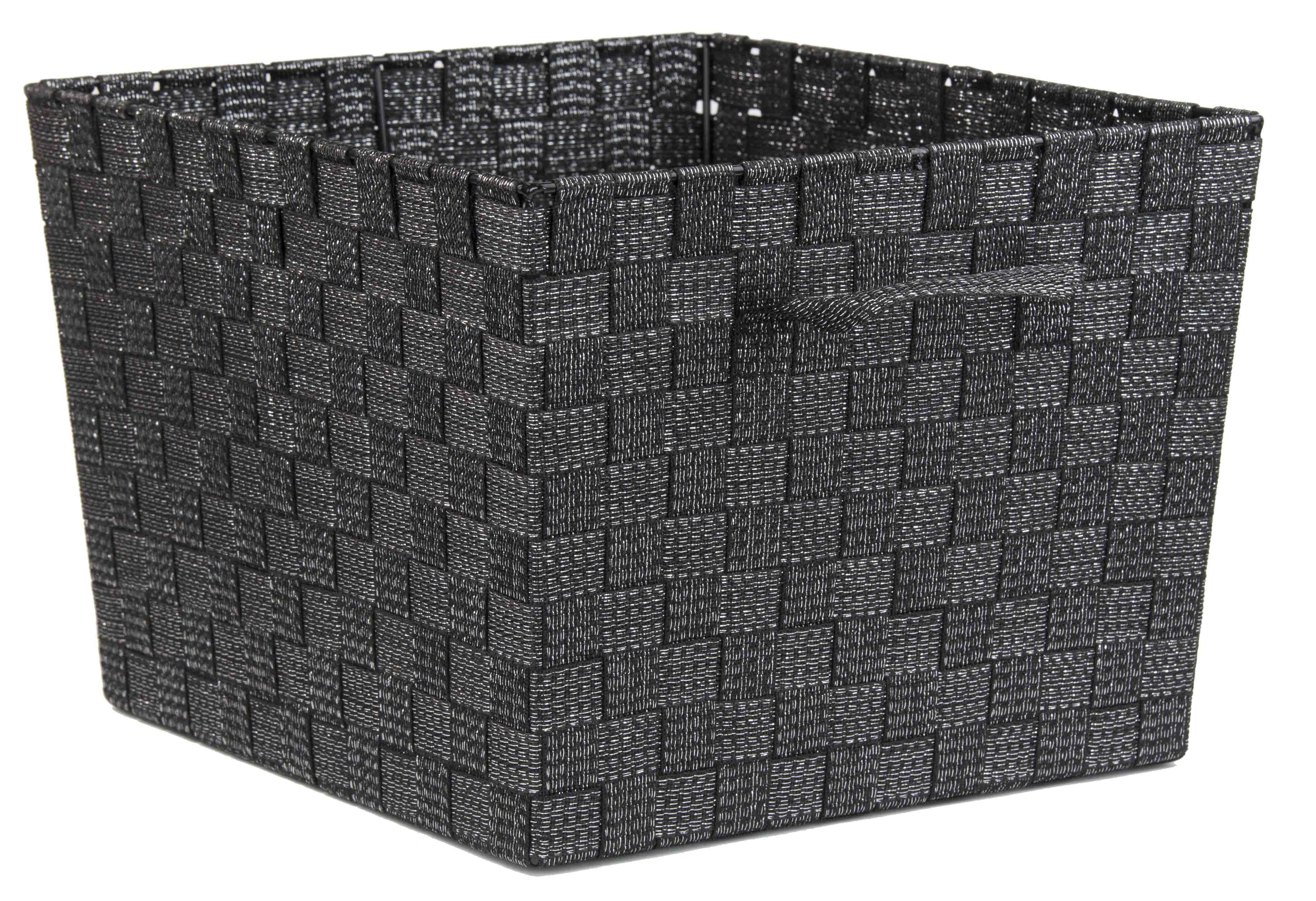 Home Basics X-Large Polyester Woven Strap Open Bin, Black - Walmart.com
