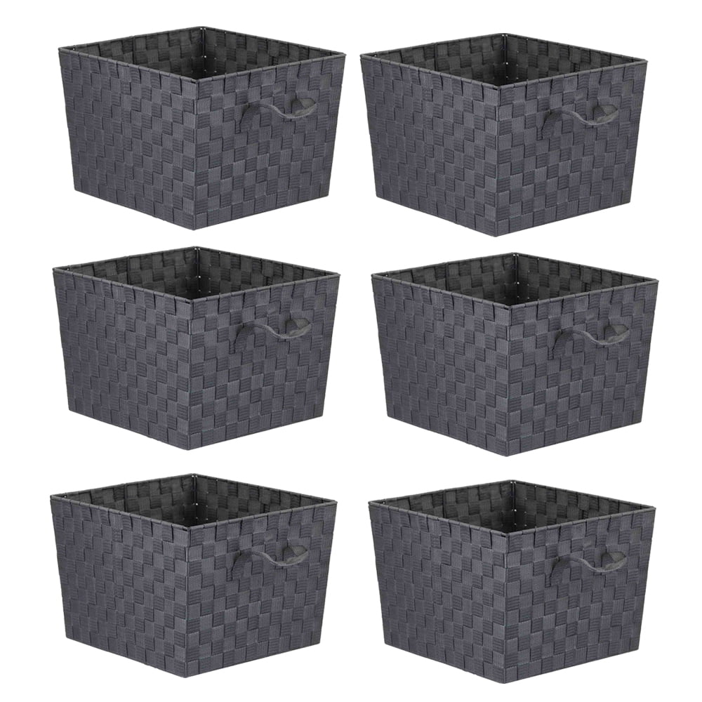 Home Basics X-Large Polyester Woven Strap Storage Bin With Handles ...