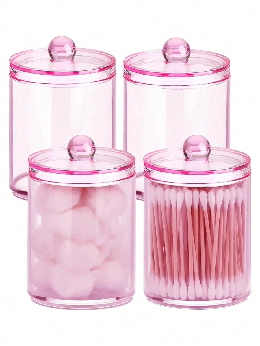 Home & Bath Apothecary Jars Q-tip Holder Cotton Swab Dispenser 10 oz ...
