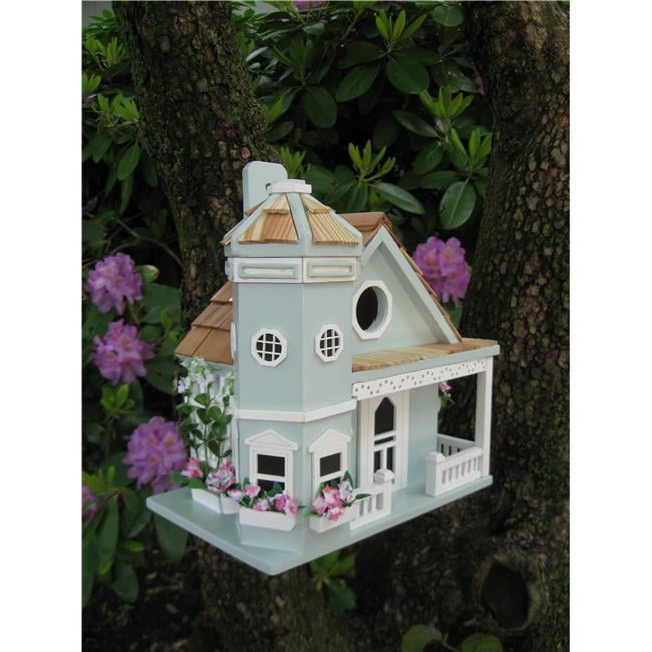 Home Bazaar Flower Pot Cottage Birdhouse - Light Blue - Walmart.com