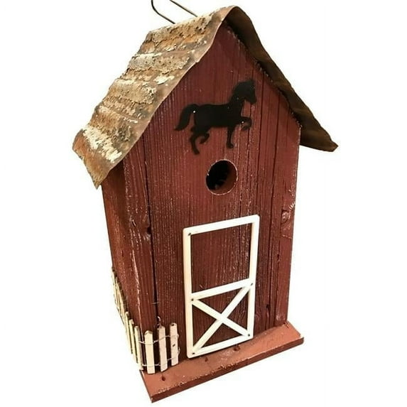 Home Bazaar HBA-1014RS Summitville Stable Birdhouse, Red - Walmart.com