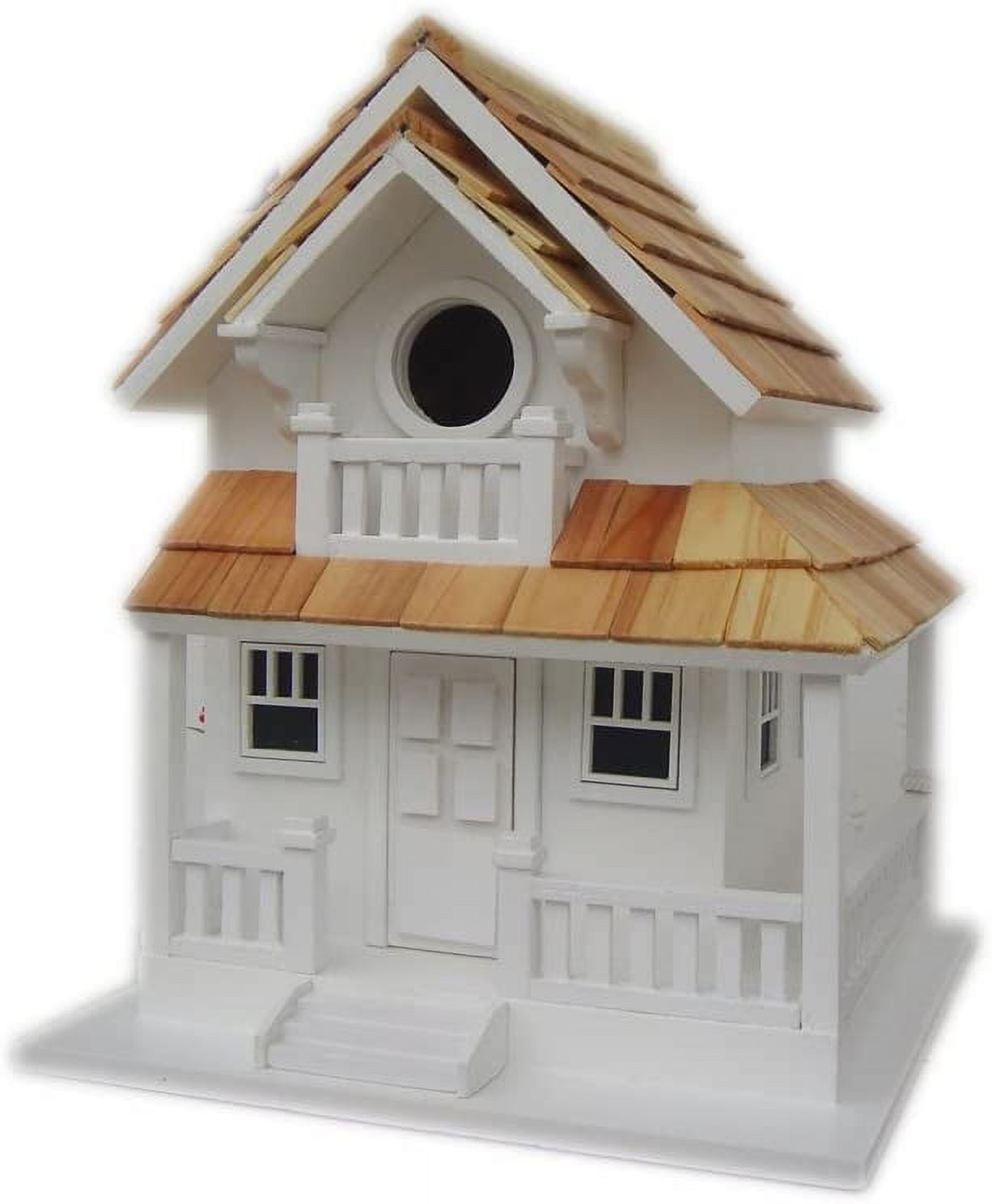 Home Bazaar Hand-made Backyard Bird Cottage White Bird House - Bird ...