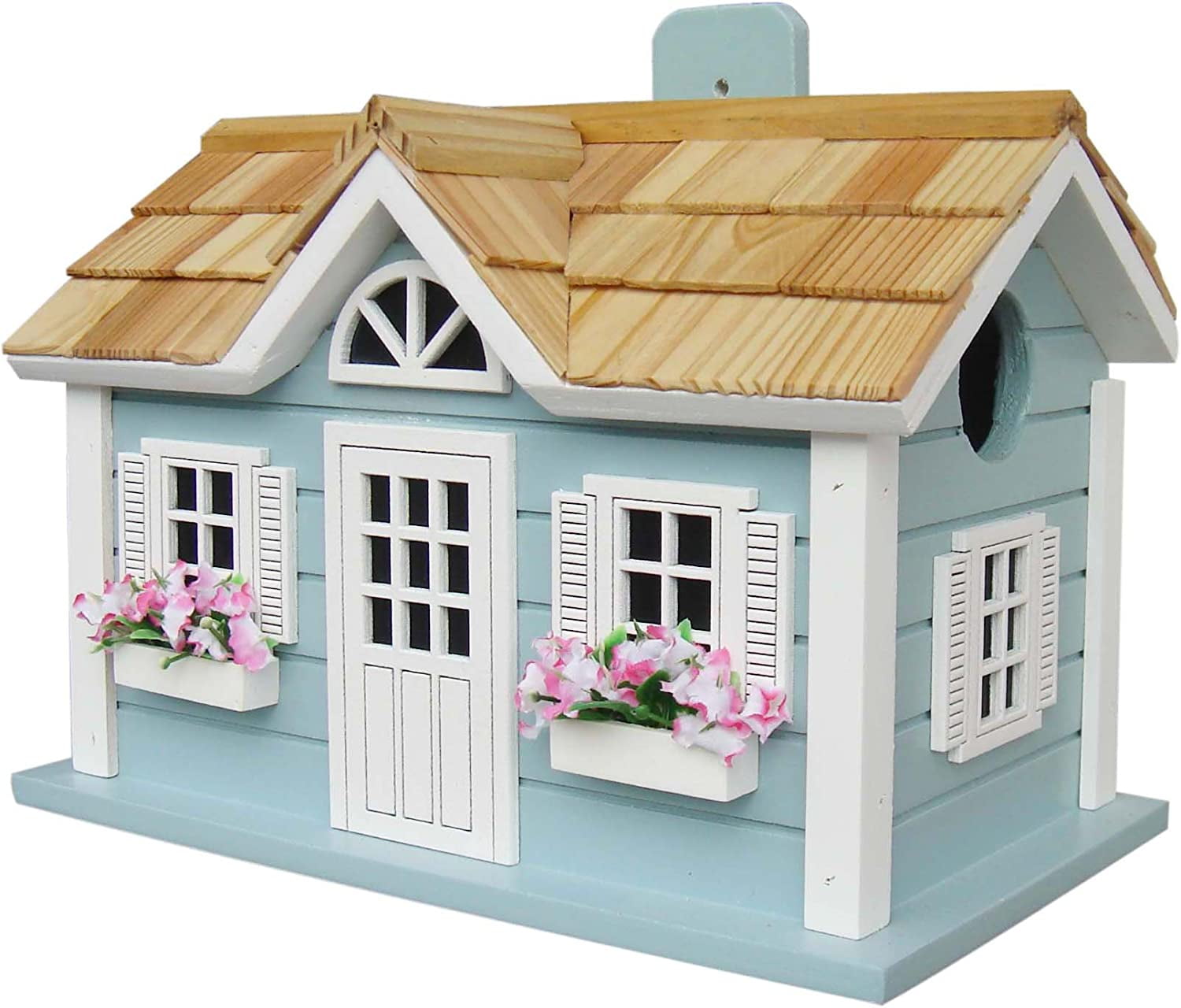 Home Bazaar Hand-made Nantucket Cottage Blue Bird House - Bird Friendly ...