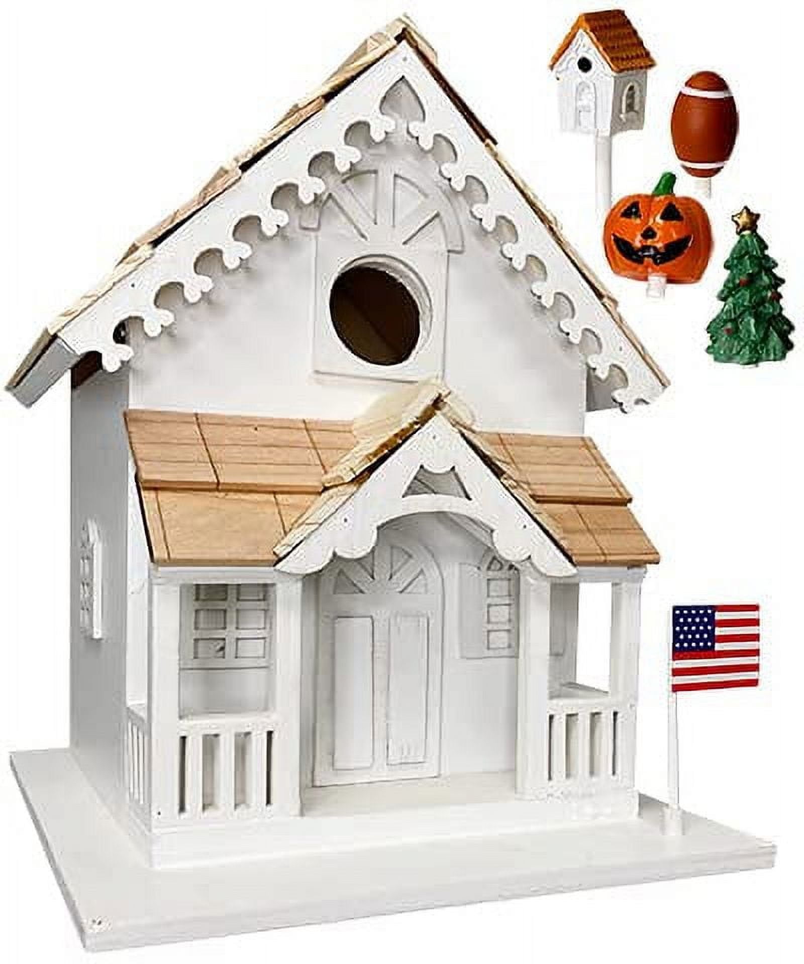 Home Bazaar Season's Tweeting's Birdhouse w/ 5 Decorations - Walmart.com