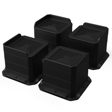 Lift Your Table Adjustable Risers, Set of 4, Sturdy, Black, Counter ...