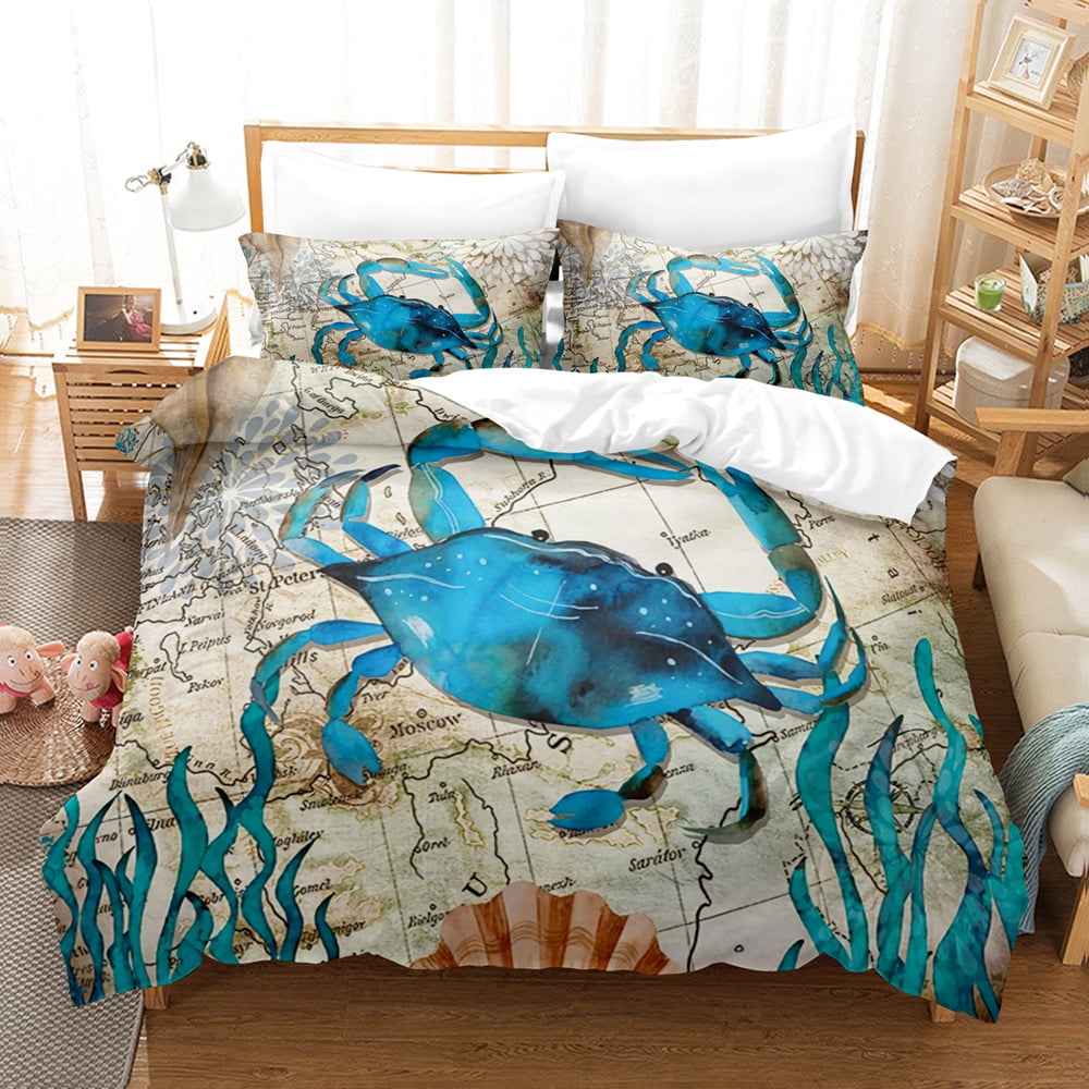 Home Bed Set Quilt Cover Set Sea Turtle Painting Bedding Cover Suit Boy ...