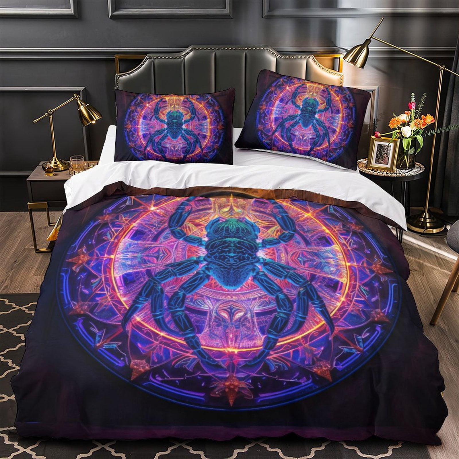 Home Bedclothes 3D Spider Printed Duvet Cover Set Teen Adult Highend ...