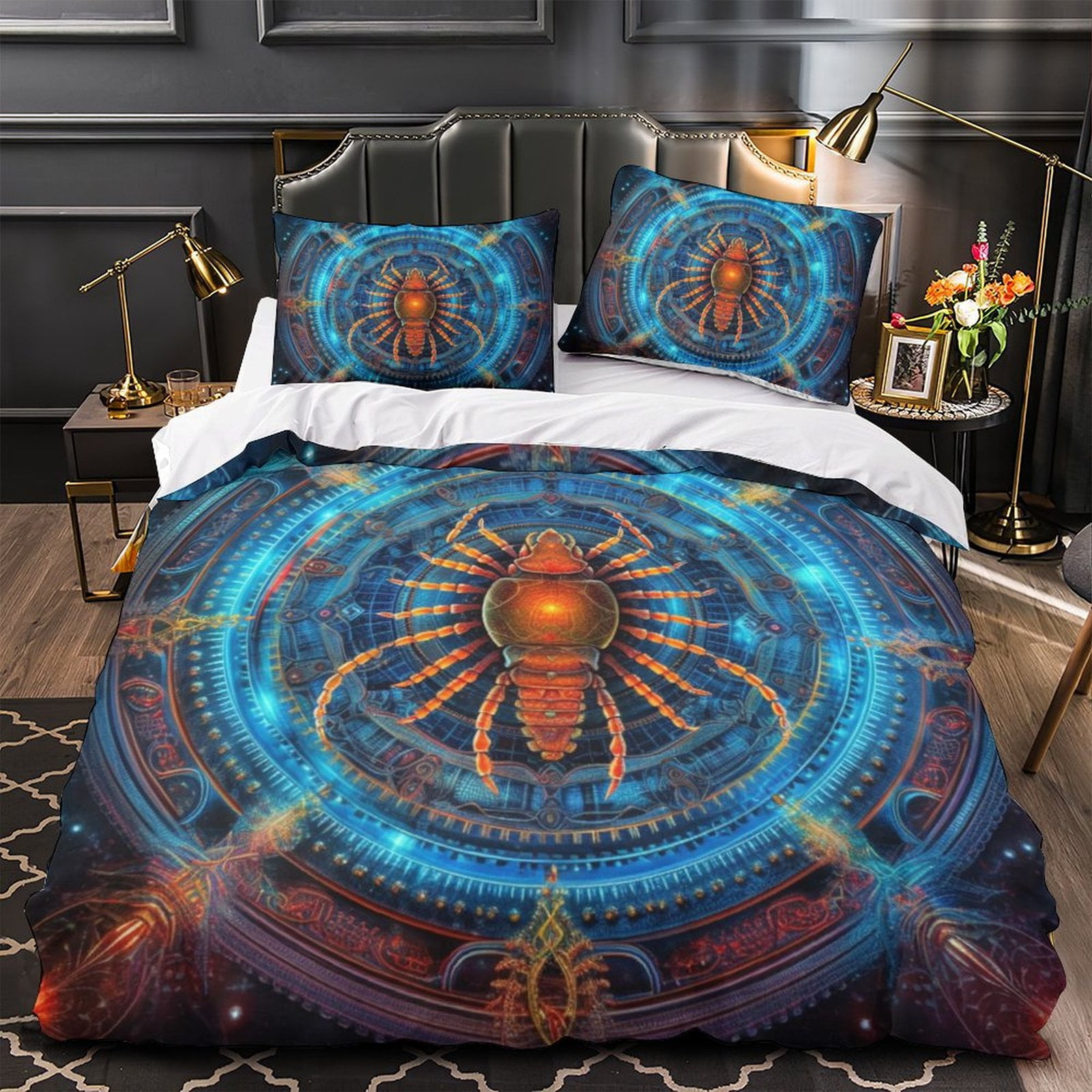 Home Bedclothes 3D Spider Printed Duvet Cover Set Teen Adult Highend ...