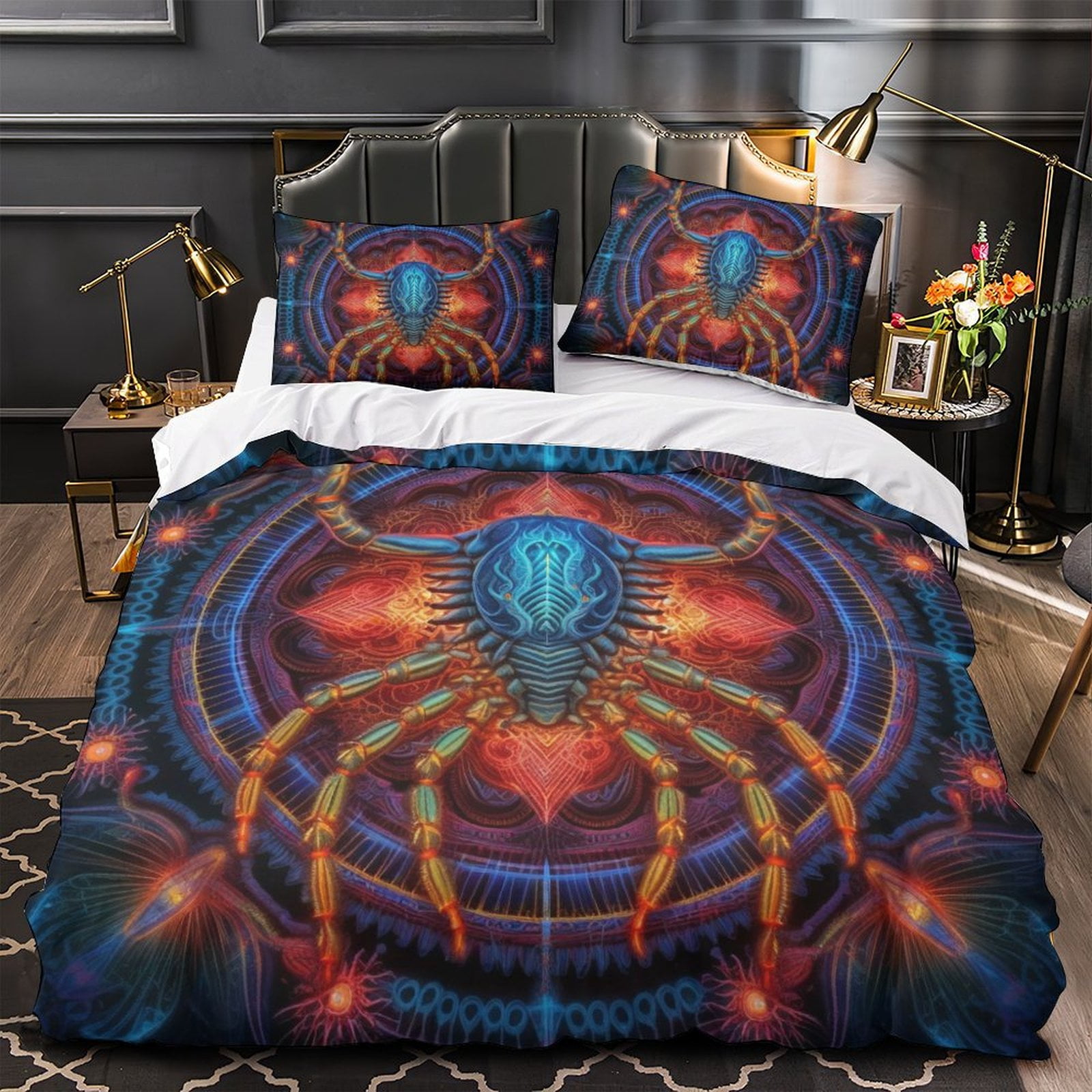 Home Bedclothes 3D Spider Printed Duvet Cover Set Teen Adult Highend ...