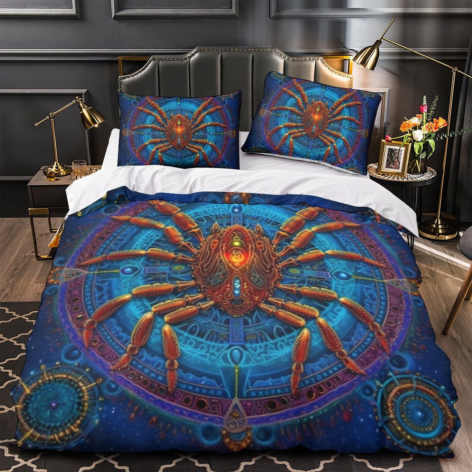 Home Bedclothes 3D Spider Printed Duvet Cover Set Teen Adult Highend ...