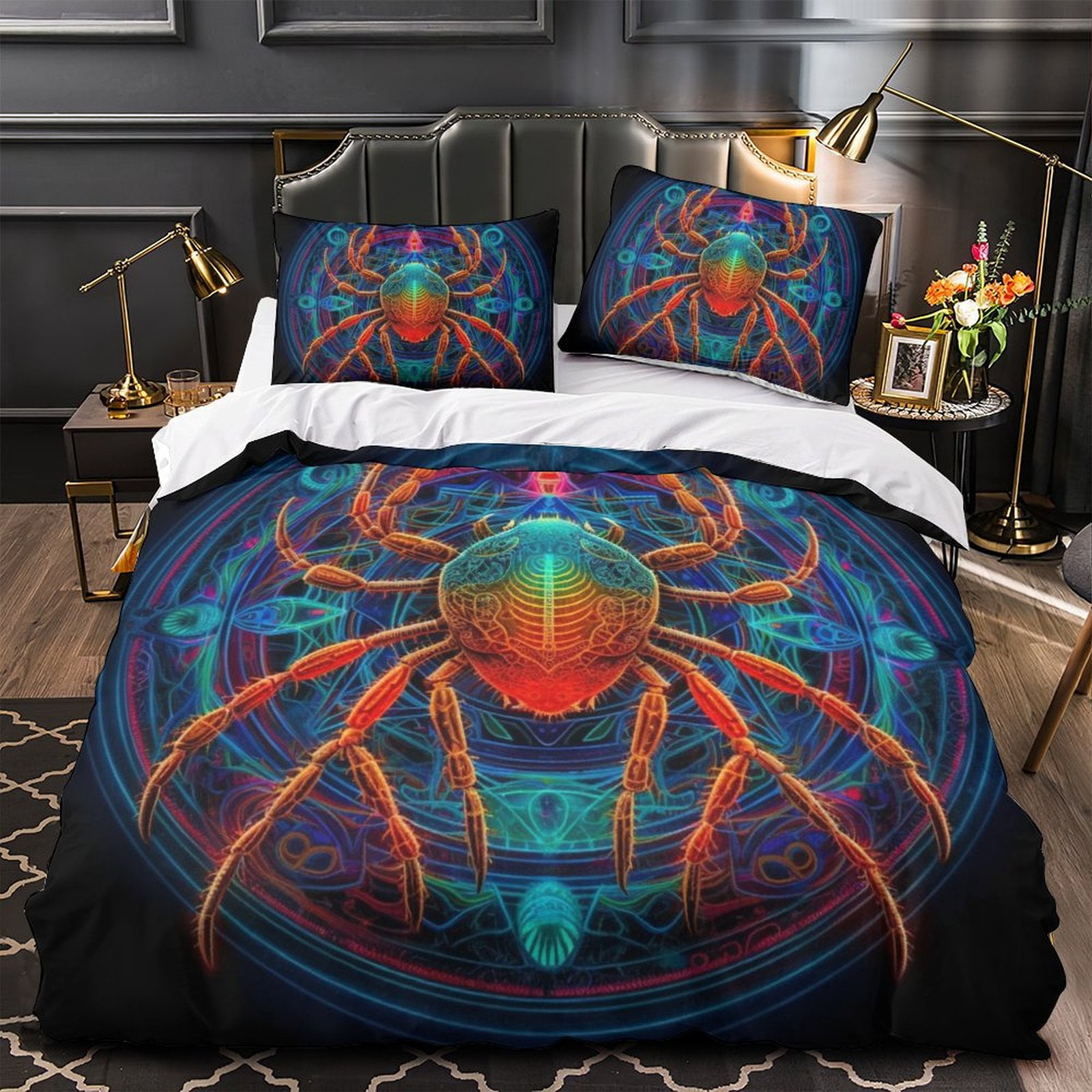 Home Bedclothes 3D Spider Printed Duvet Cover Set Teen Adult Highend ...