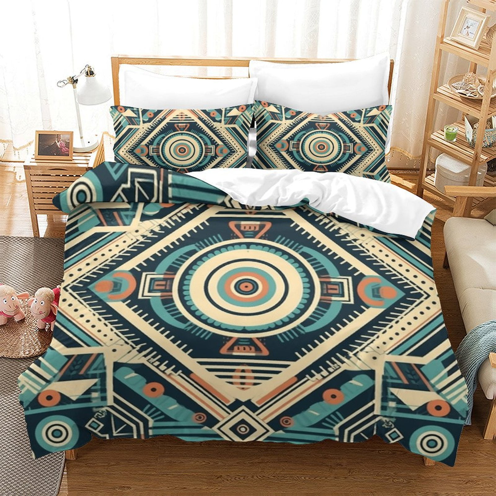 Home Bedclothes Abstract Pattern Printed Duvet Cover Set Adult Modern ...