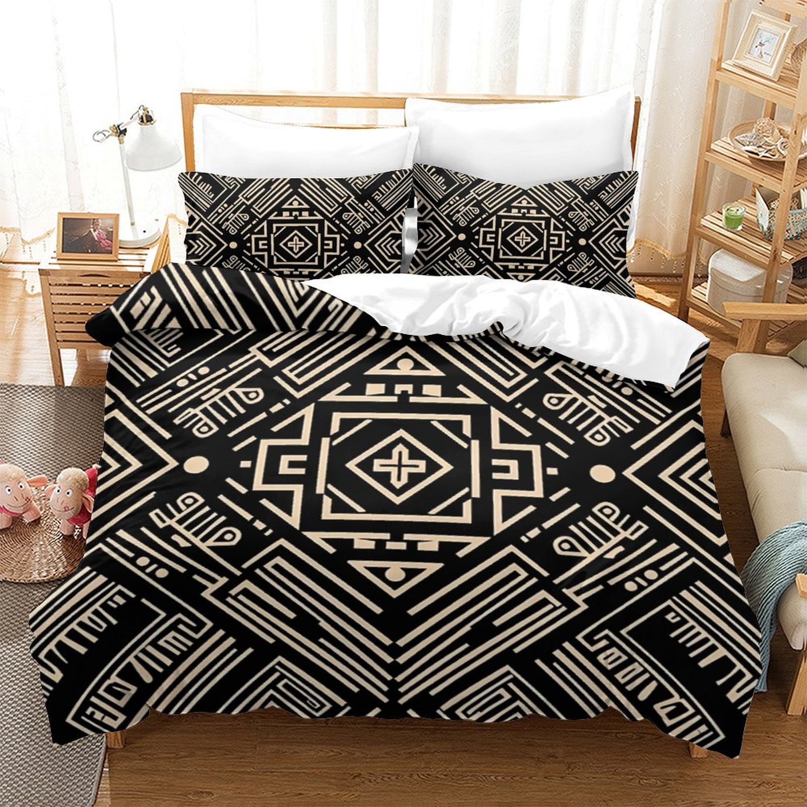 Home Bedclothes Abstract Pattern Printed Duvet Cover Set Adult Modern ...
