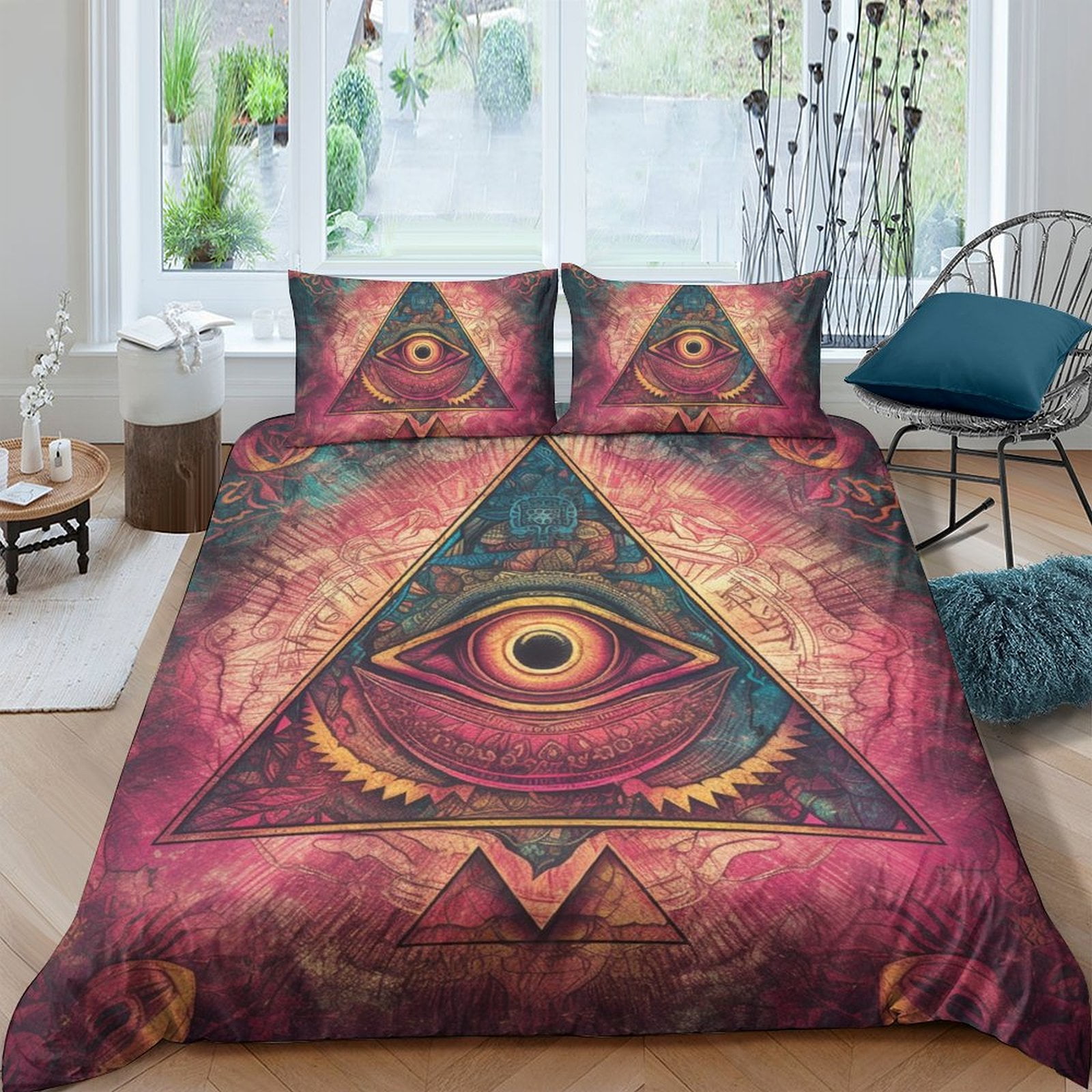 Home Bedclothes All-seeing Eye Printed Duvet Cover Set Teenager Adult ...
