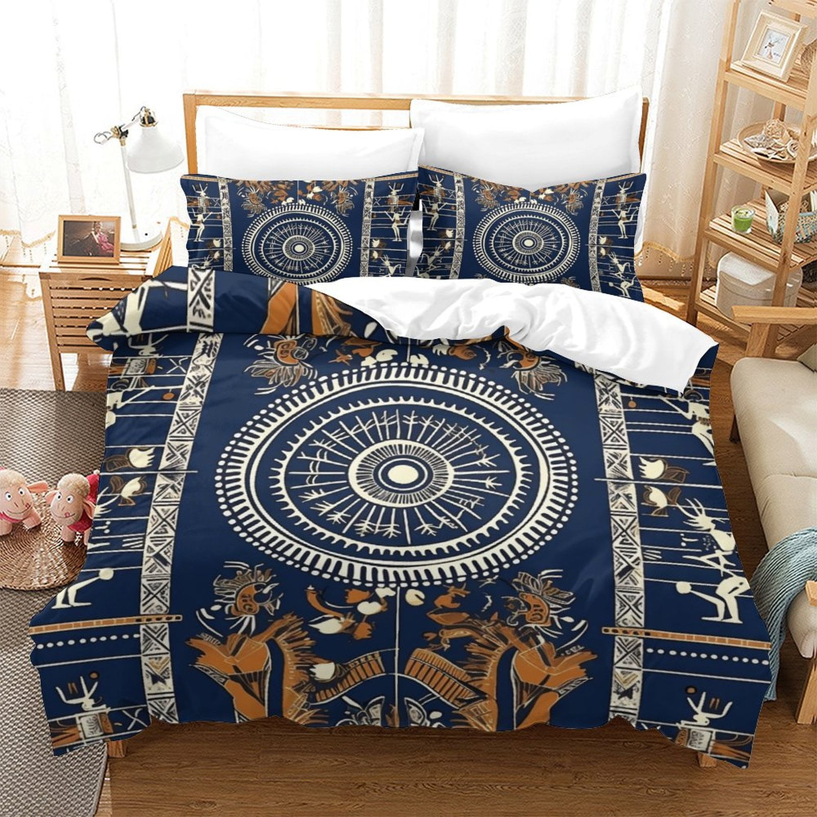 Home Bedclothes Ancient Abstract Patterns Printed Comforter Cover Set ...