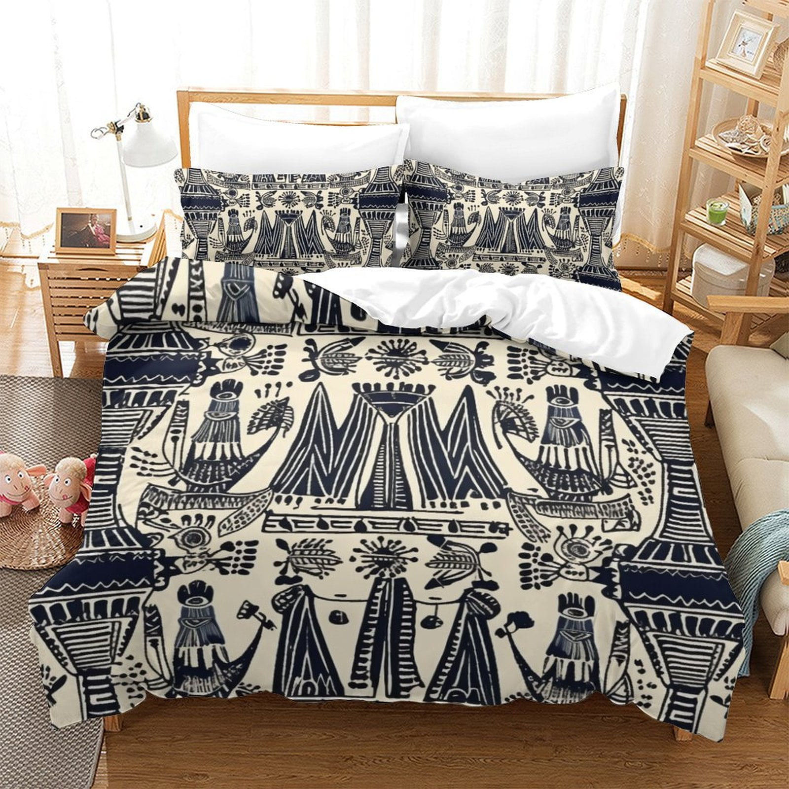 Home Bedclothes Ancient Abstract Patterns Printed Comforter Cover Set ...