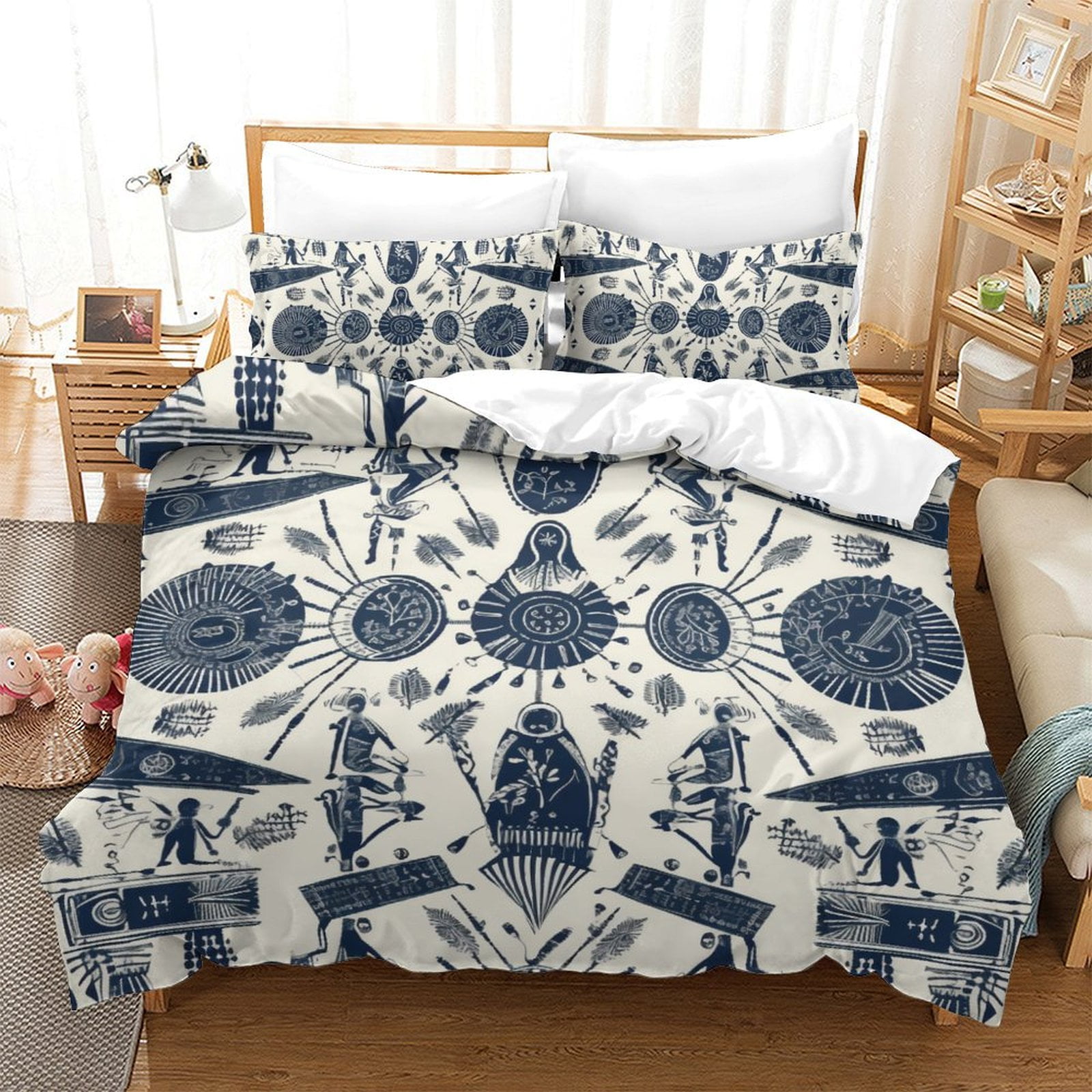 Home Bedclothes Ancient Abstract Patterns Printed Comforter Cover Set ...