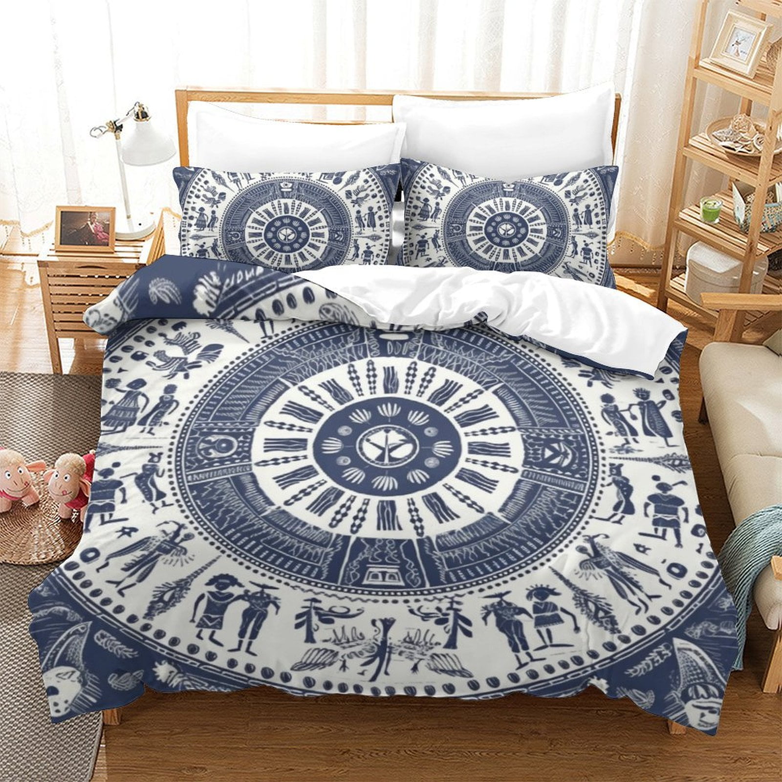 Home Bedclothes Ancient Abstract Patterns Printed Comforter Cover Set ...