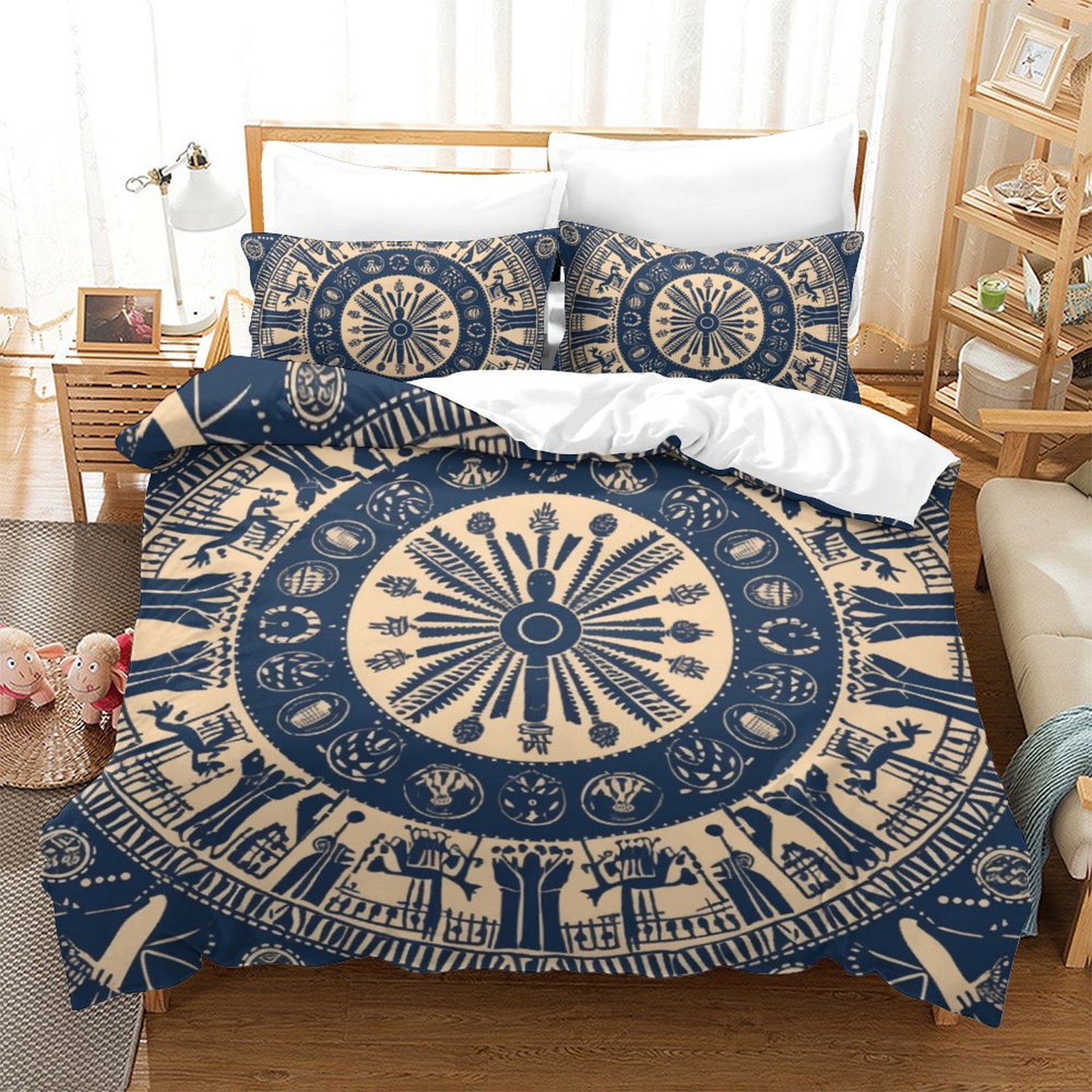 Home Bedclothes Ancient Abstract Patterns Printed Comforter Cover Set ...