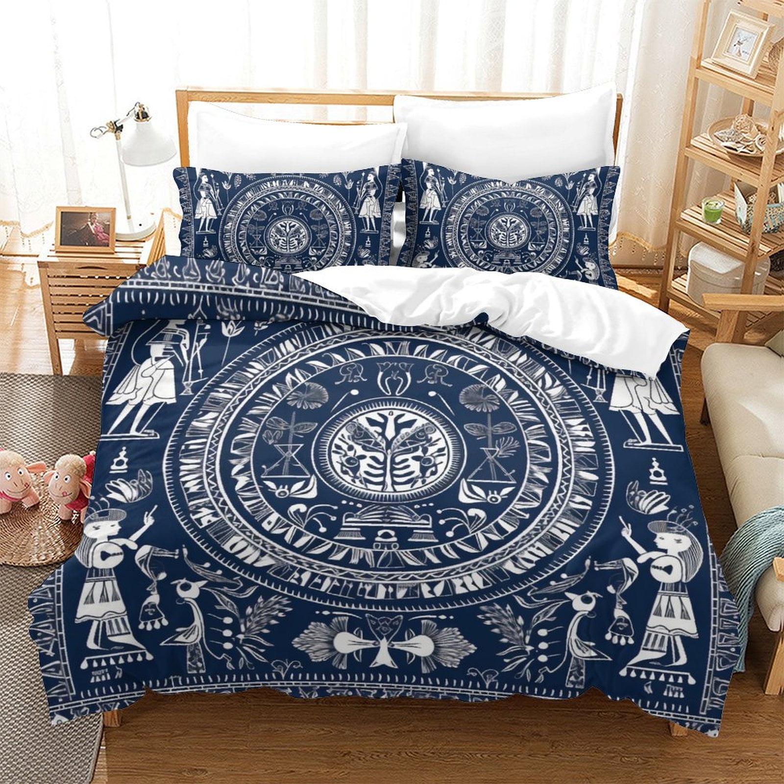Home Bedclothes Ancient Abstract Patterns Printed Comforter Cover Set ...