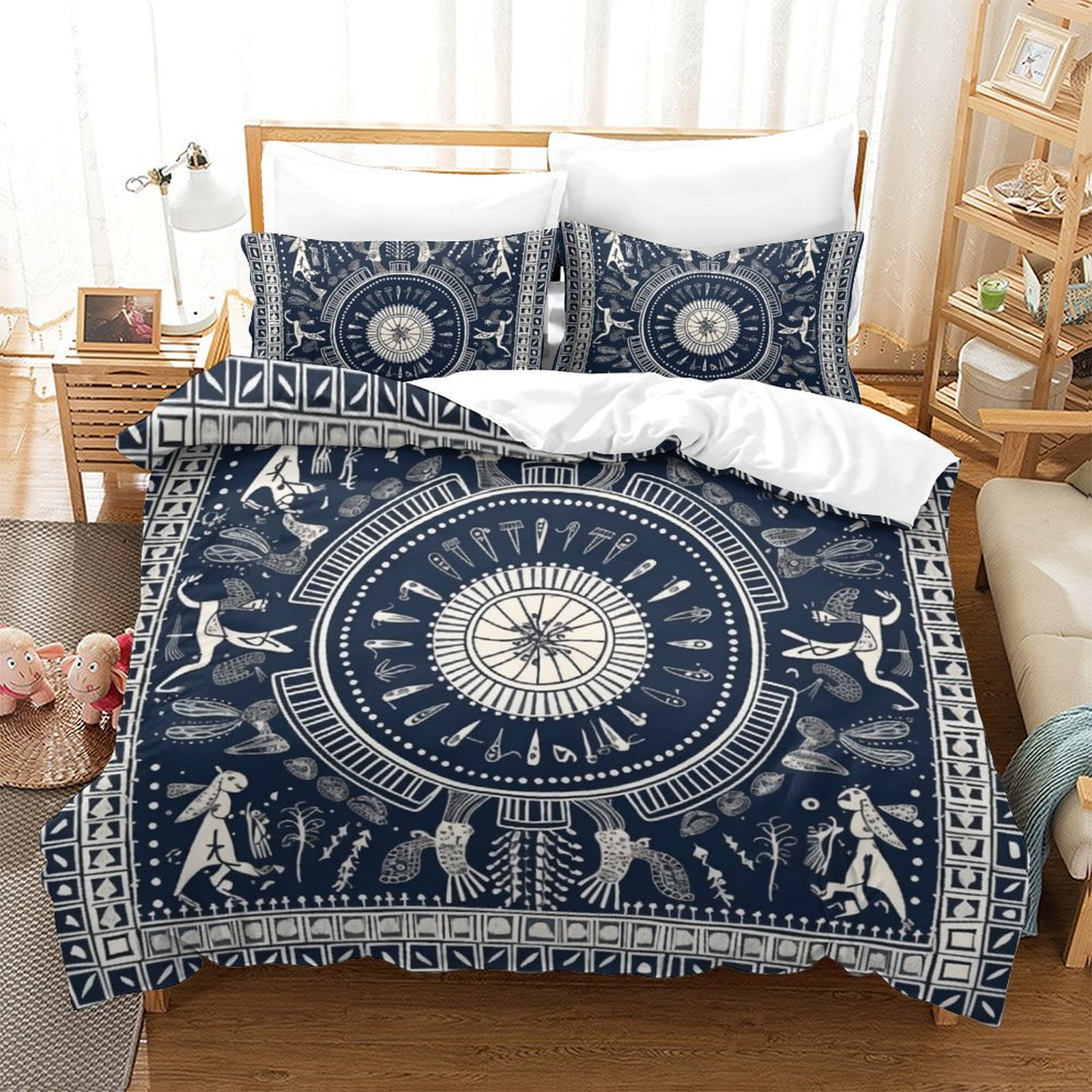 Home Bedclothes Ancient Abstract Patterns Printed Comforter Cover Set ...