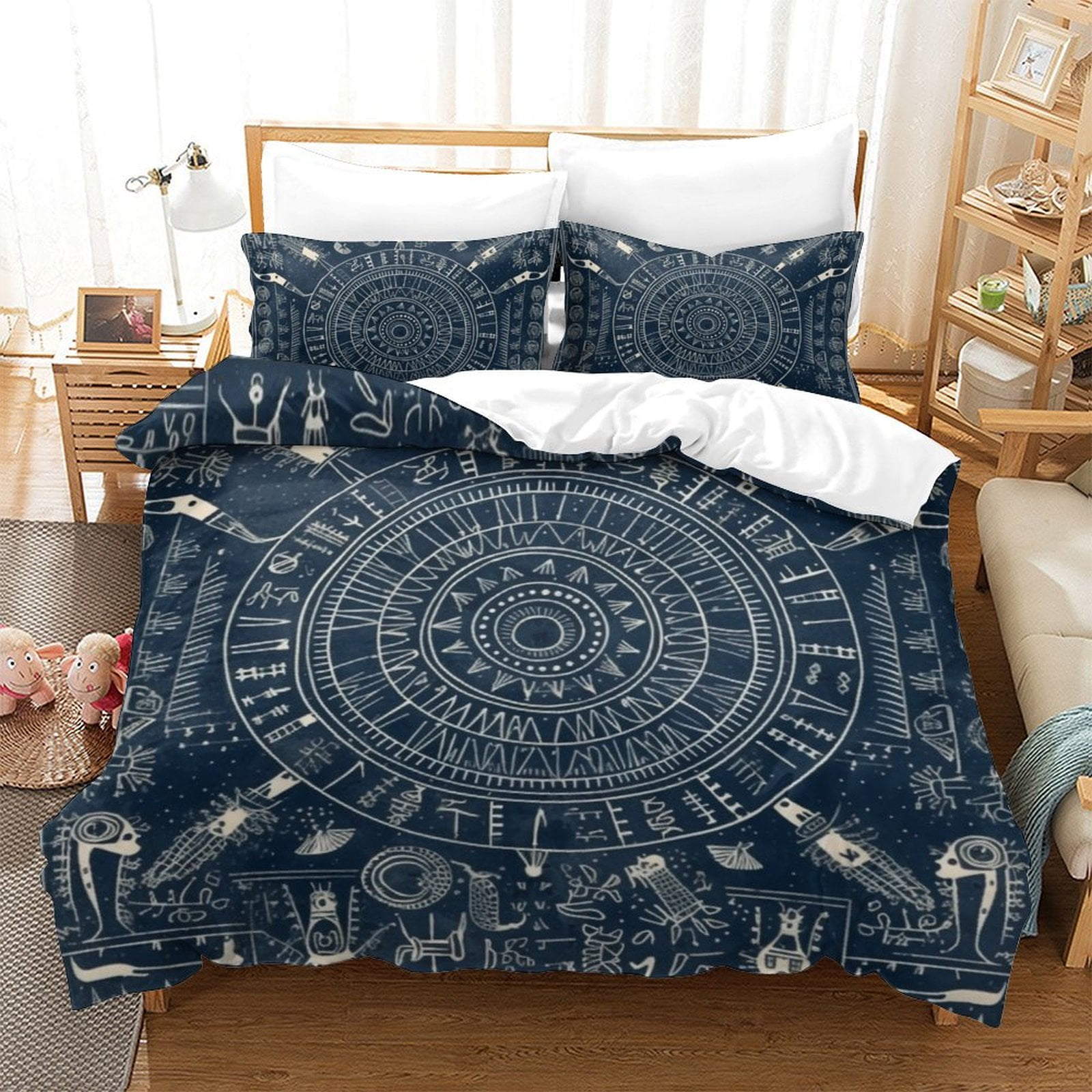Home Bedclothes Ancient Abstract Patterns Printed Comforter Cover Set ...