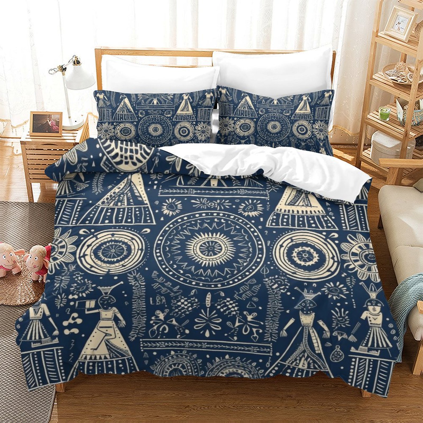 Home Bedclothes Ancient Abstract Patterns Printed Comforter Cover Set ...