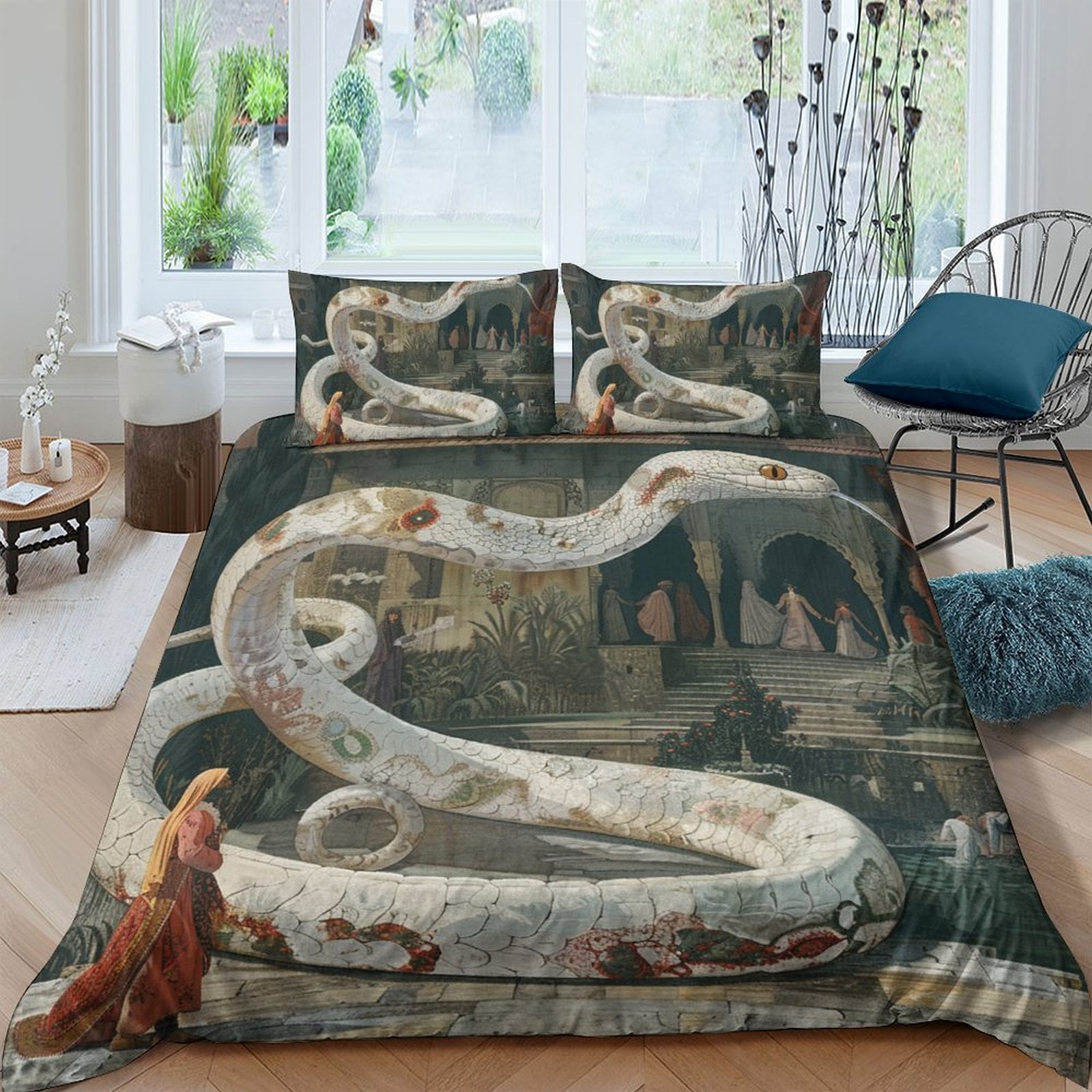 Home Bedclothes Bedroom Decor Snake Printed Comforter Cover Set ...