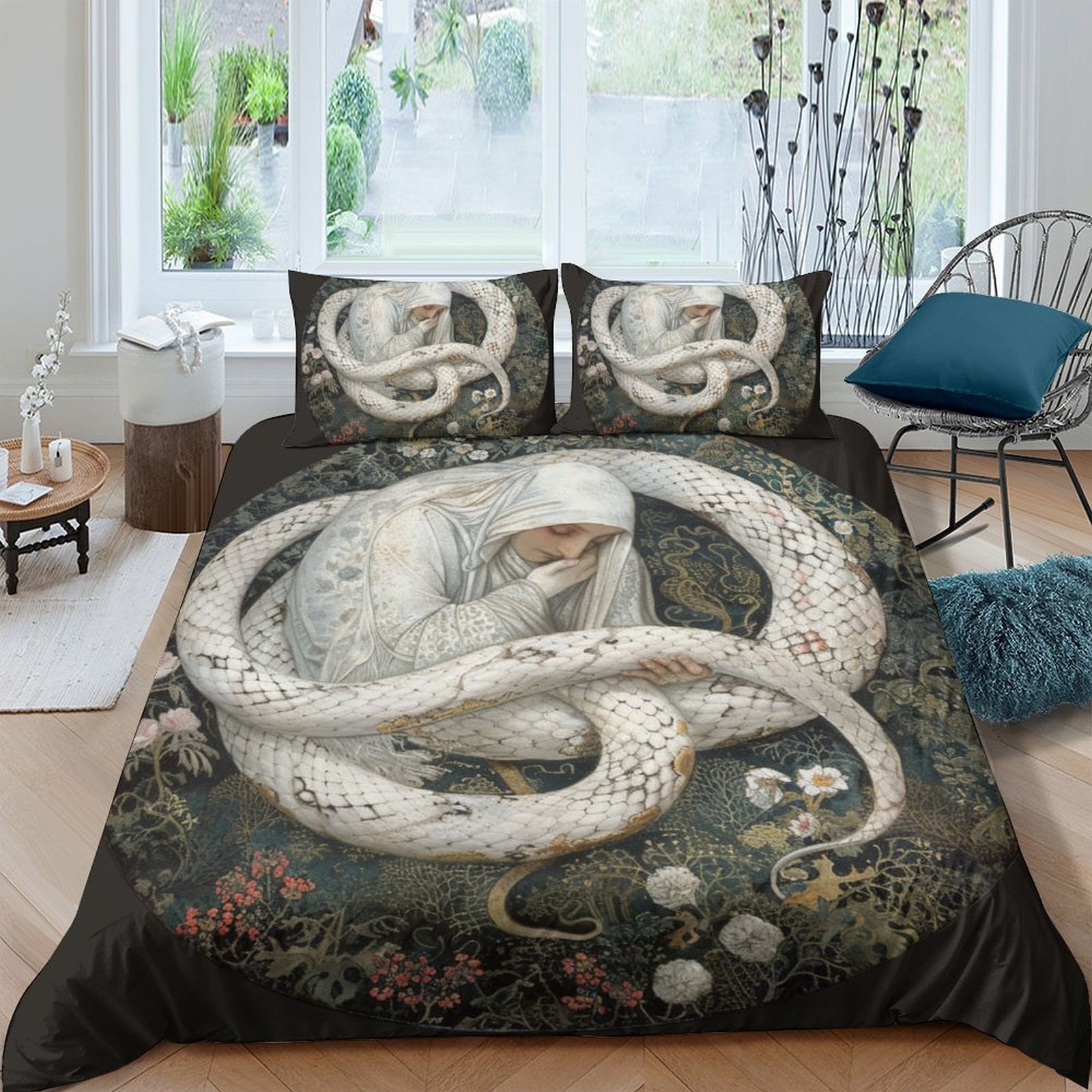 Home Bedclothes Bedroom Decor Snake Printed Comforter Cover Set ...