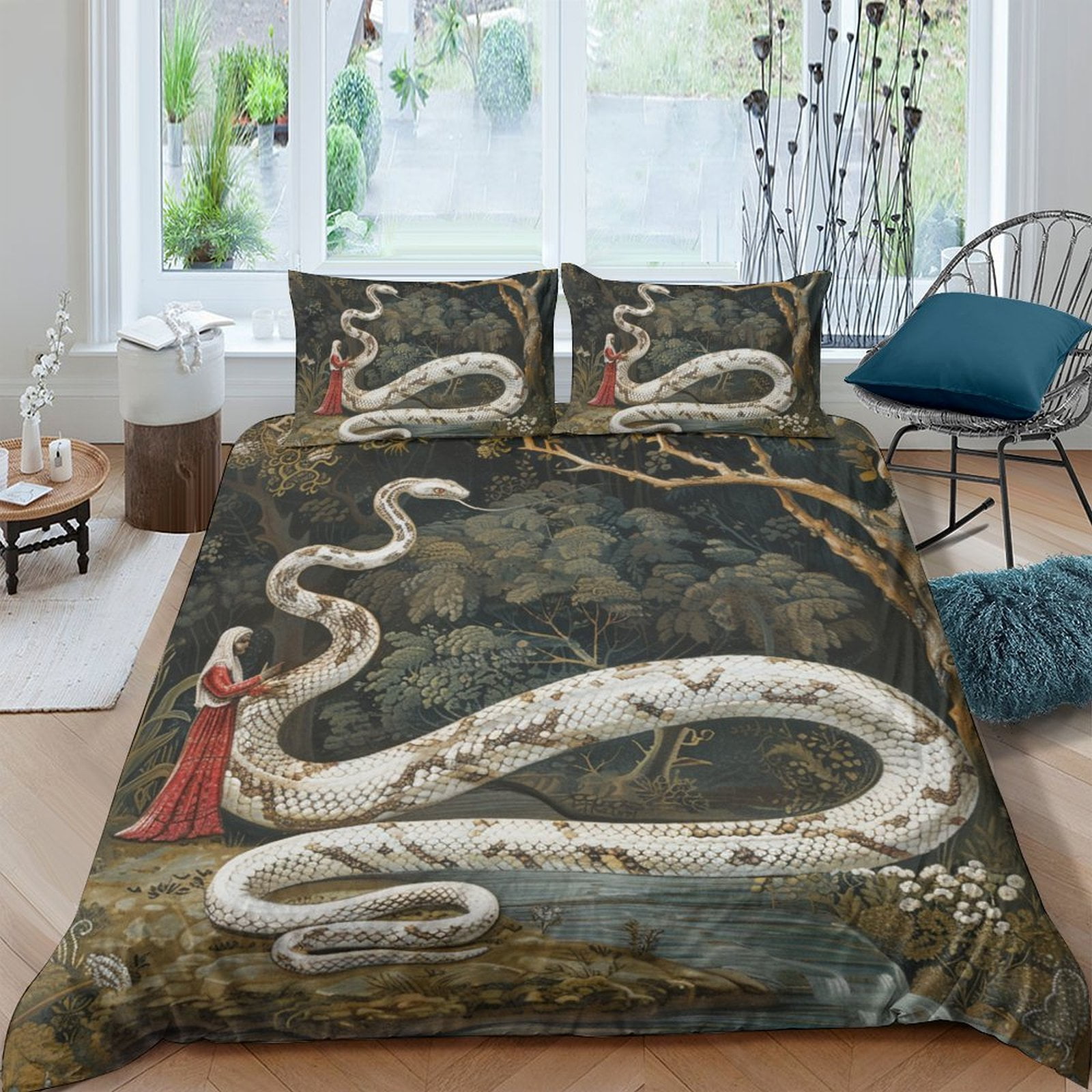 Home Bedclothes Bedroom Decor Snake Printed Comforter Cover Set ...