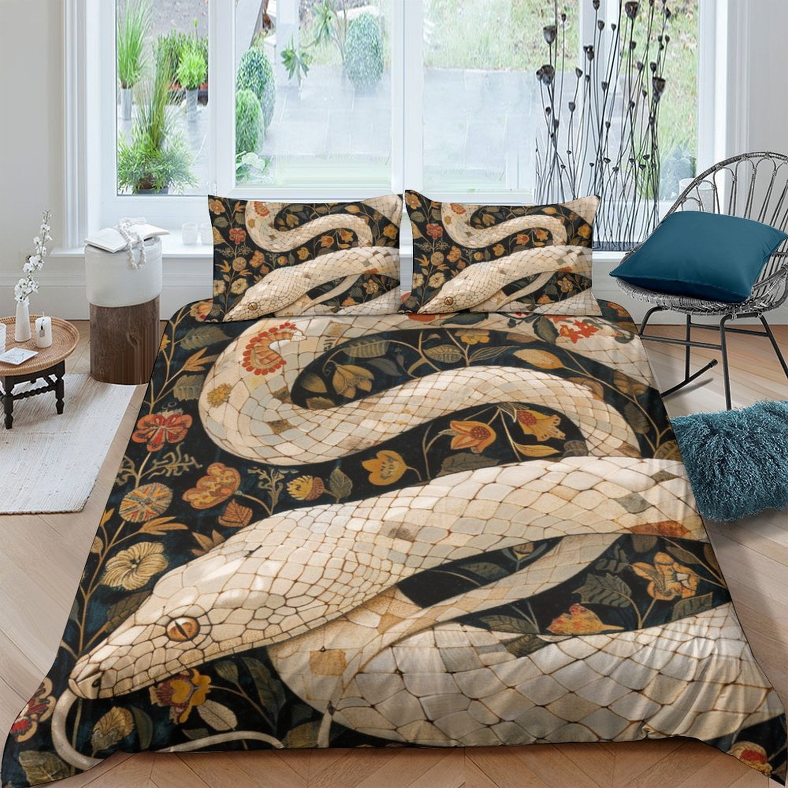 Home Bedclothes Bedroom Decor Snake Printed Comforter Cover Set ...