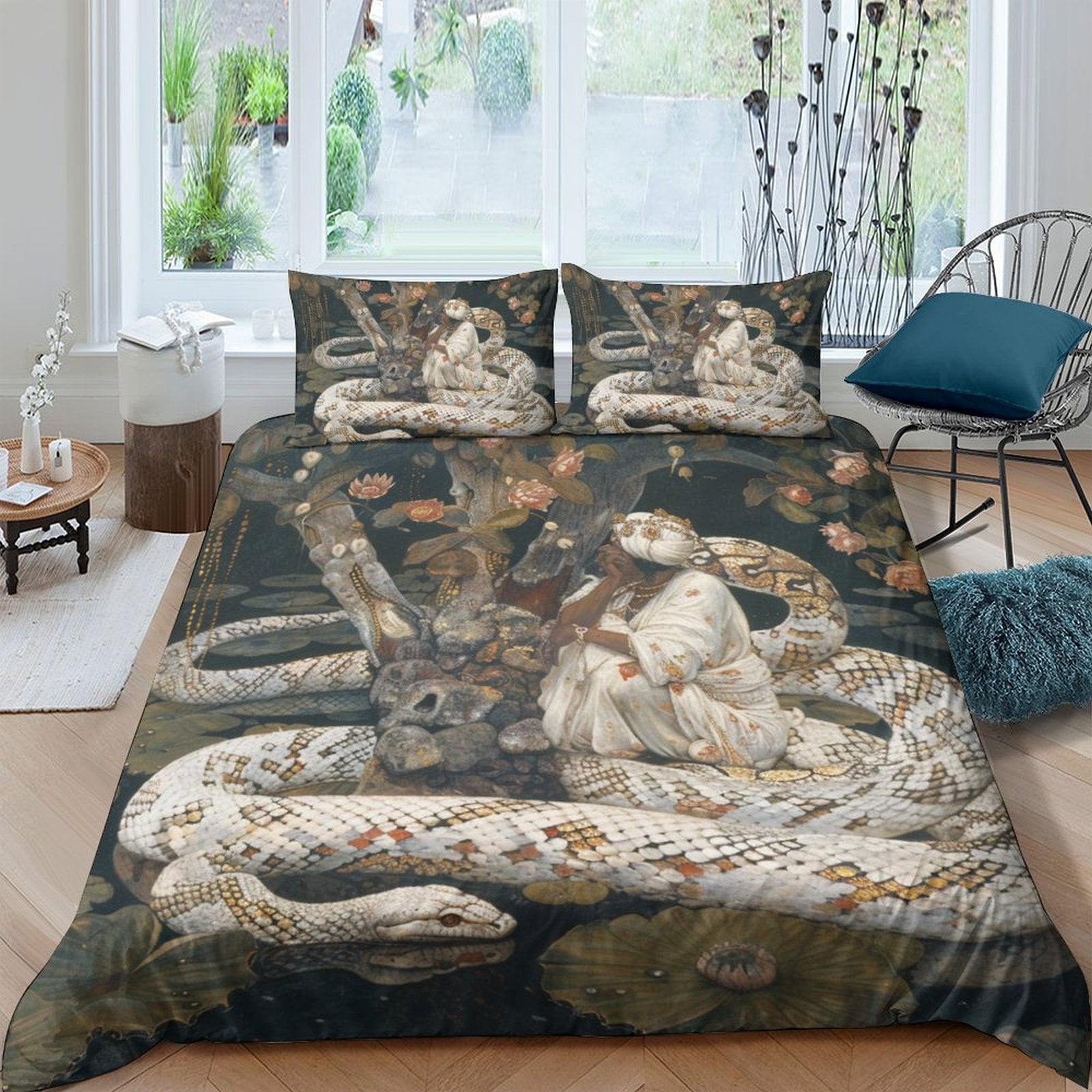 Home Bedclothes Bedroom Decor Snake Printed Comforter Cover Set ...