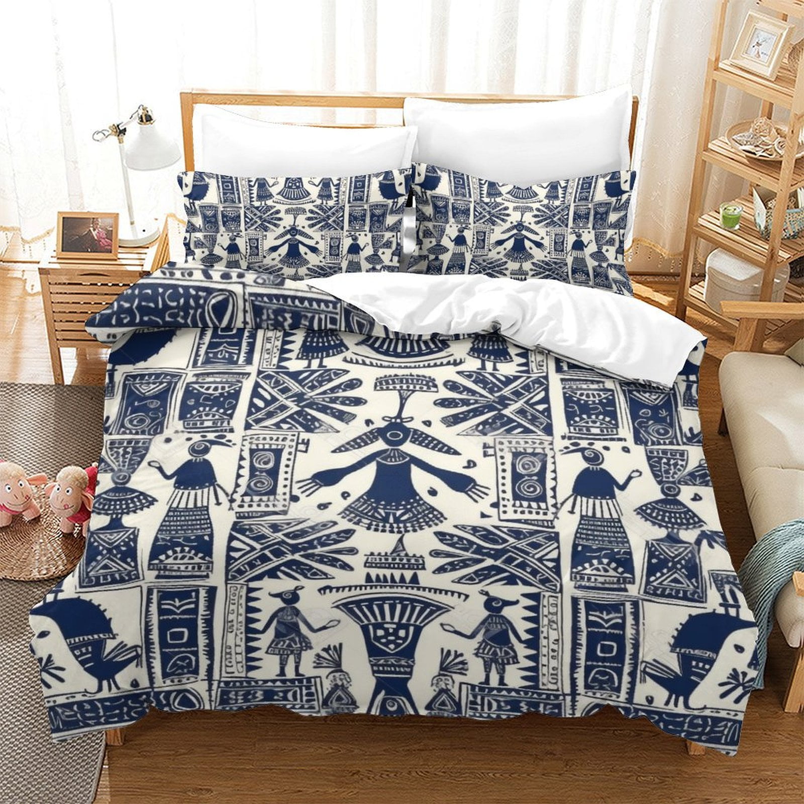 Home Bedclothes Bohemian Dark Blue Bedspreads Adult Unique Design Duvet ...
