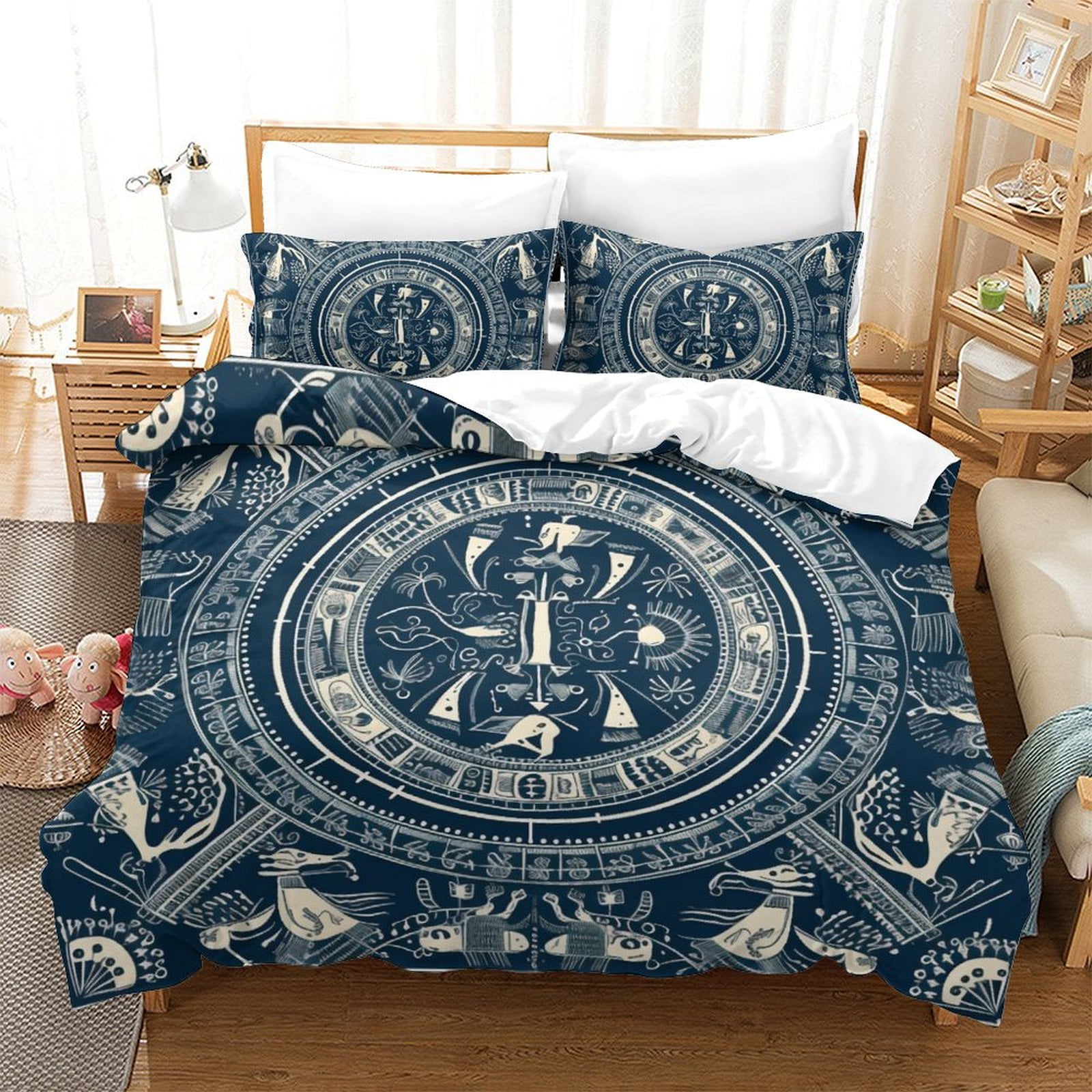 Home Bedclothes Bohemian Dark Blue Bedspreads Adult Unique Design Duvet ...