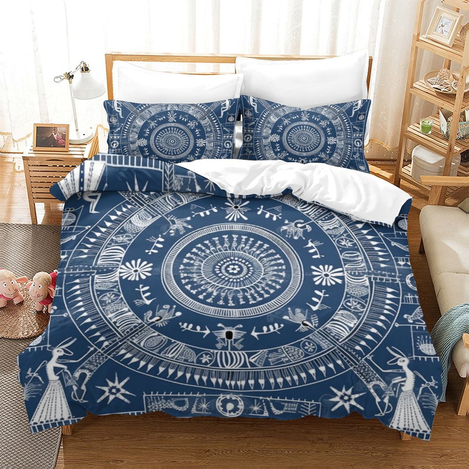 Home Bedclothes Bohemian Dark Blue Bedspreads Adult Unique Design Duvet ...