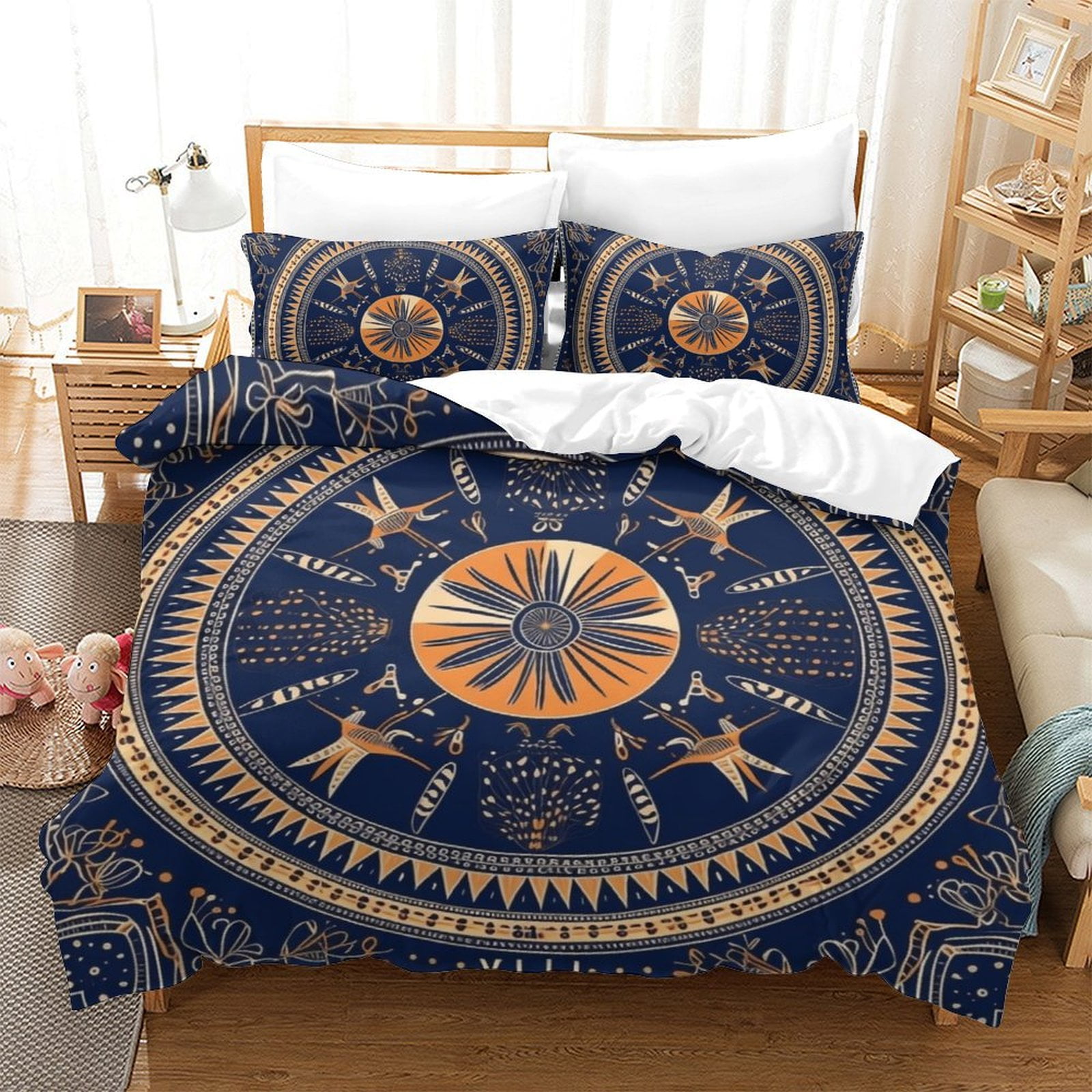 Home Bedclothes Bohemian Dark Blue Bedspreads Adult Unique Design Duvet ...