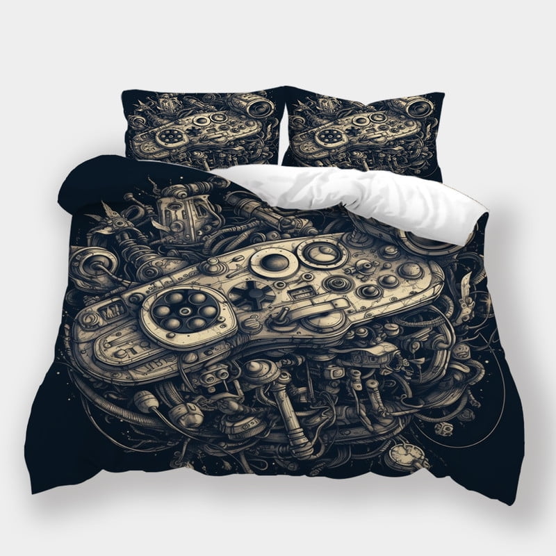 Home Bedclothes Game Controller Printed Duvet Cover Pillowcase 2/3pcs ...