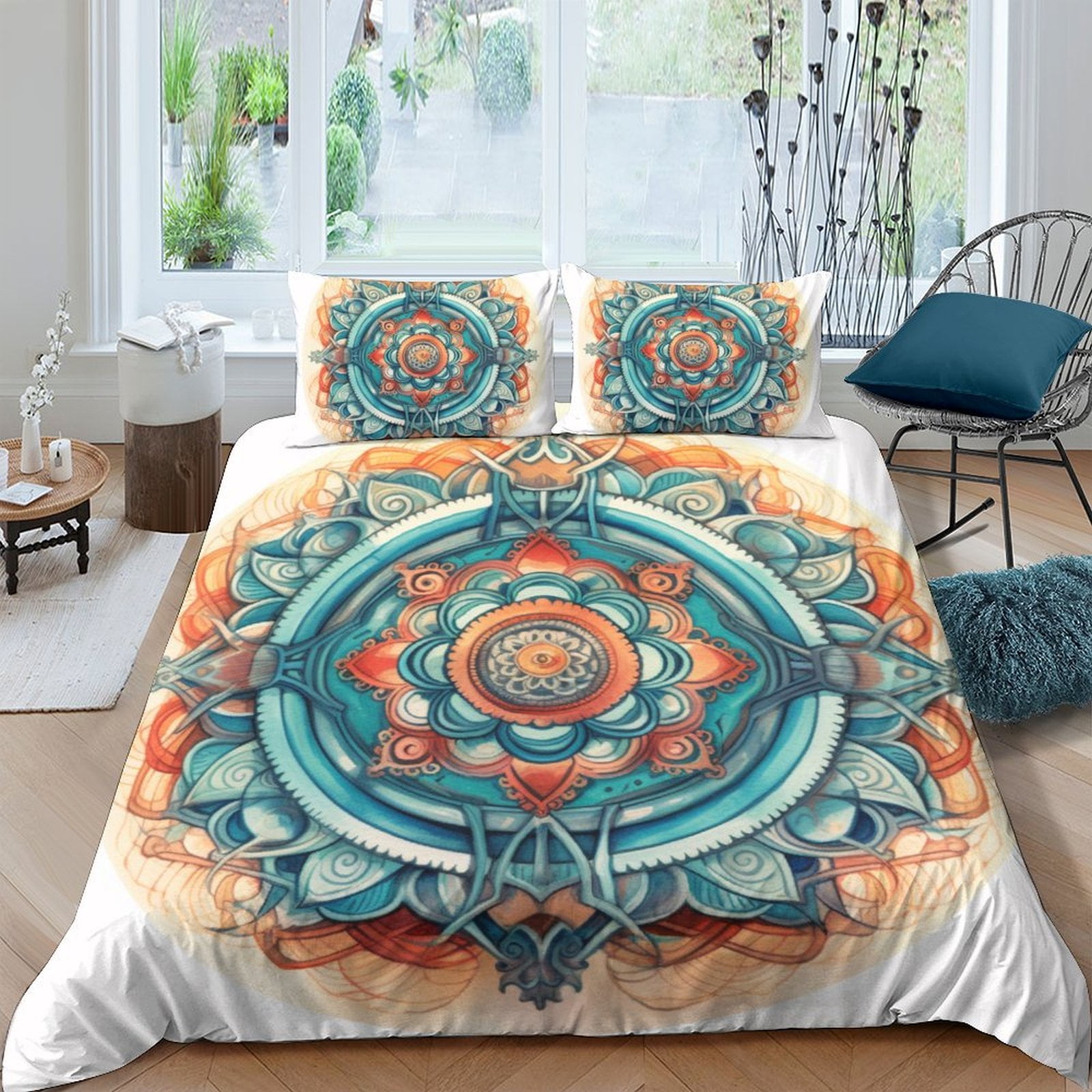 Home Bedclothes Mandala Comforter Cover Set with Pillowcase Adult ...