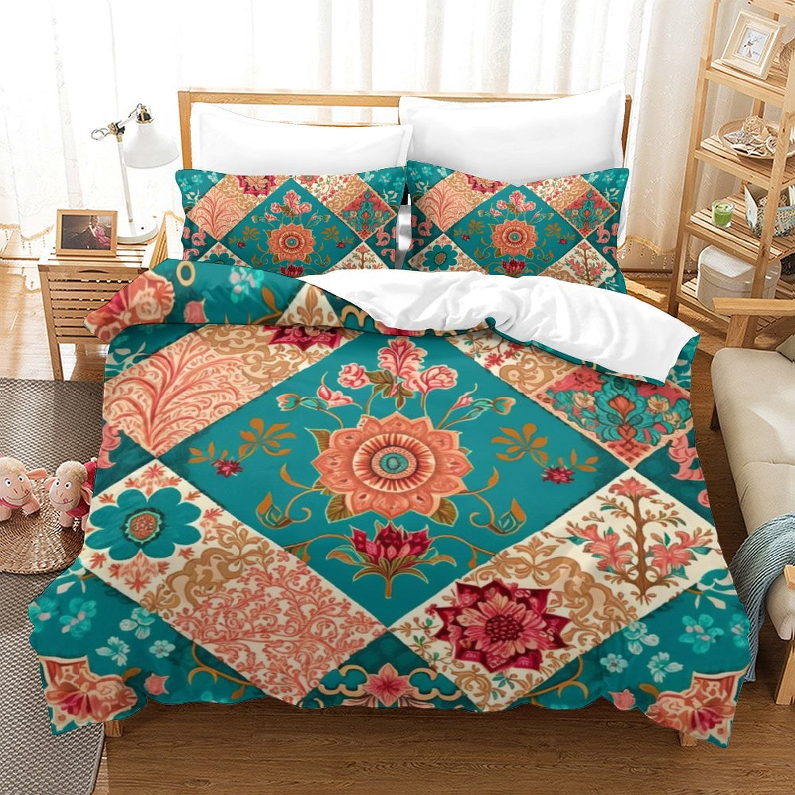 Home Bedclothes Paisley Flower Printed Duvet Cover Set Girl Woman ...